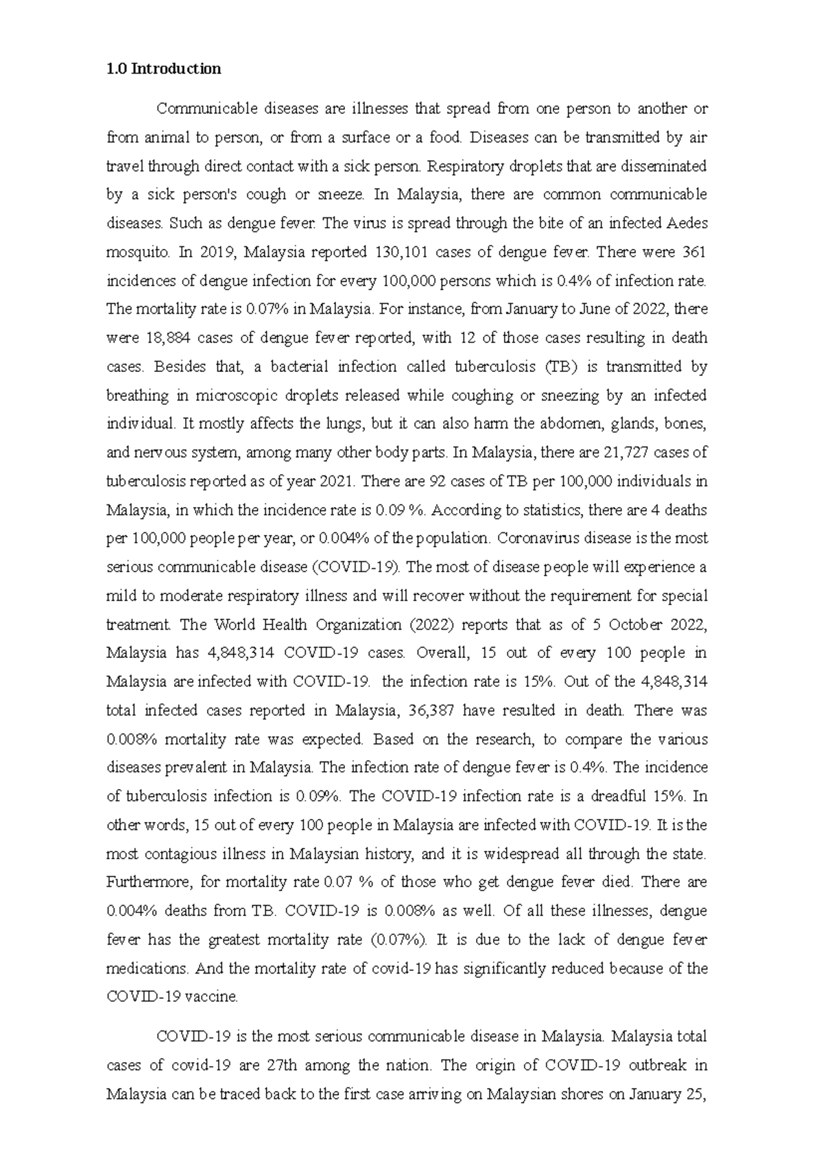 CMI Assignment Group 4 - CMi - 1 Introduction Communicable diseases are ...