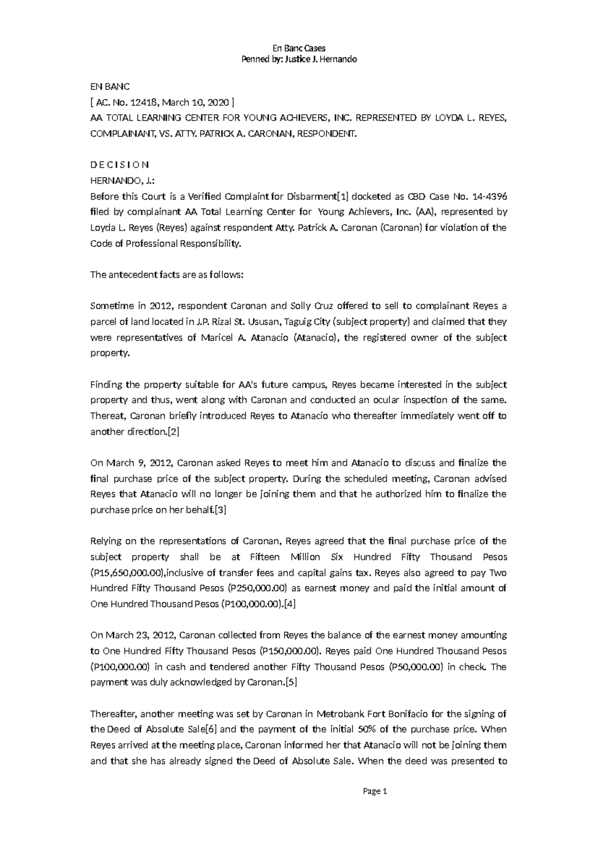 Full Text AA Total Learning Center FOR Young Achievers, INC ...