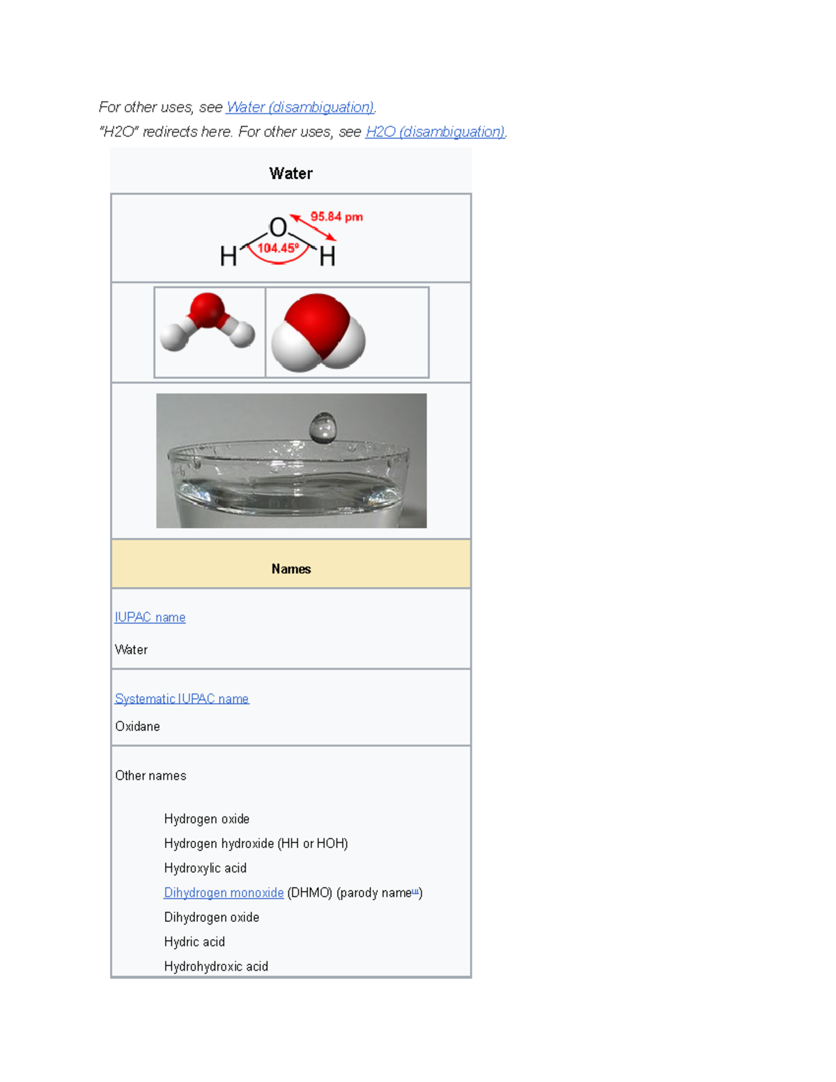 For other uses - hoaaa - For other uses, see Water (disambiguation ...