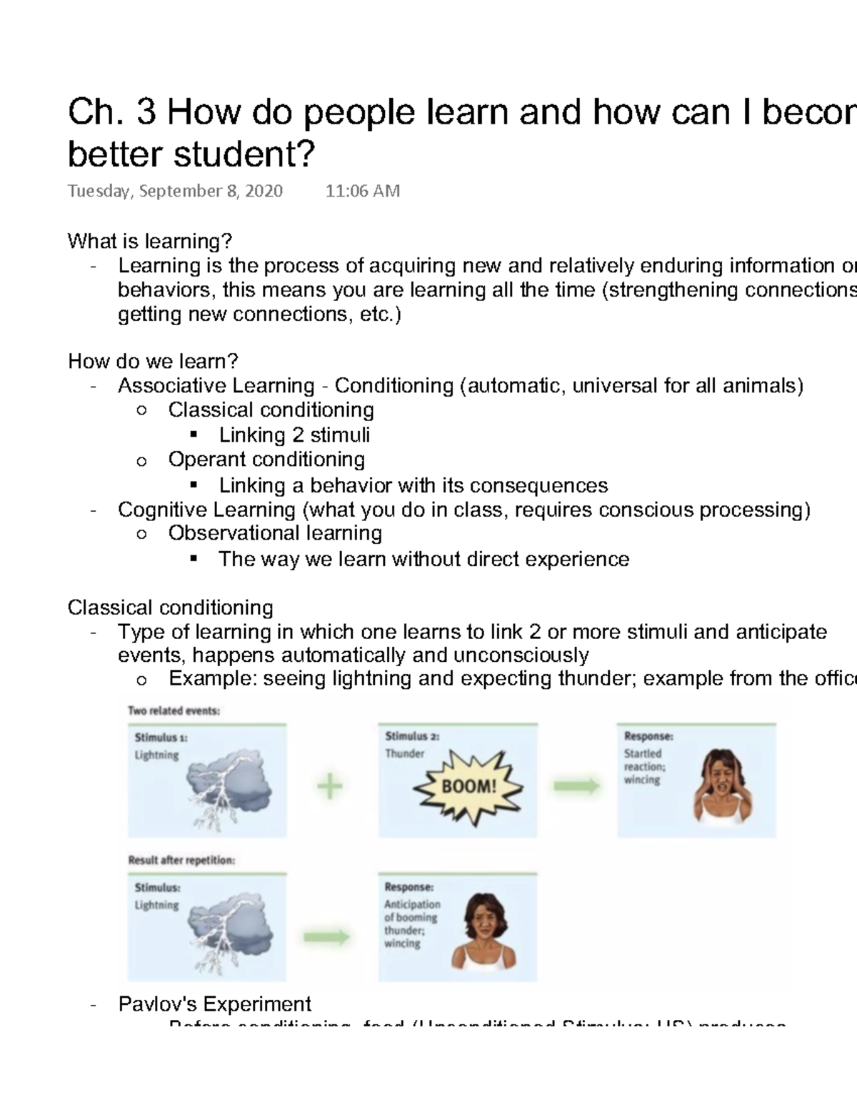 Ch. 3 How do people learn and how can I become a better student - What ...