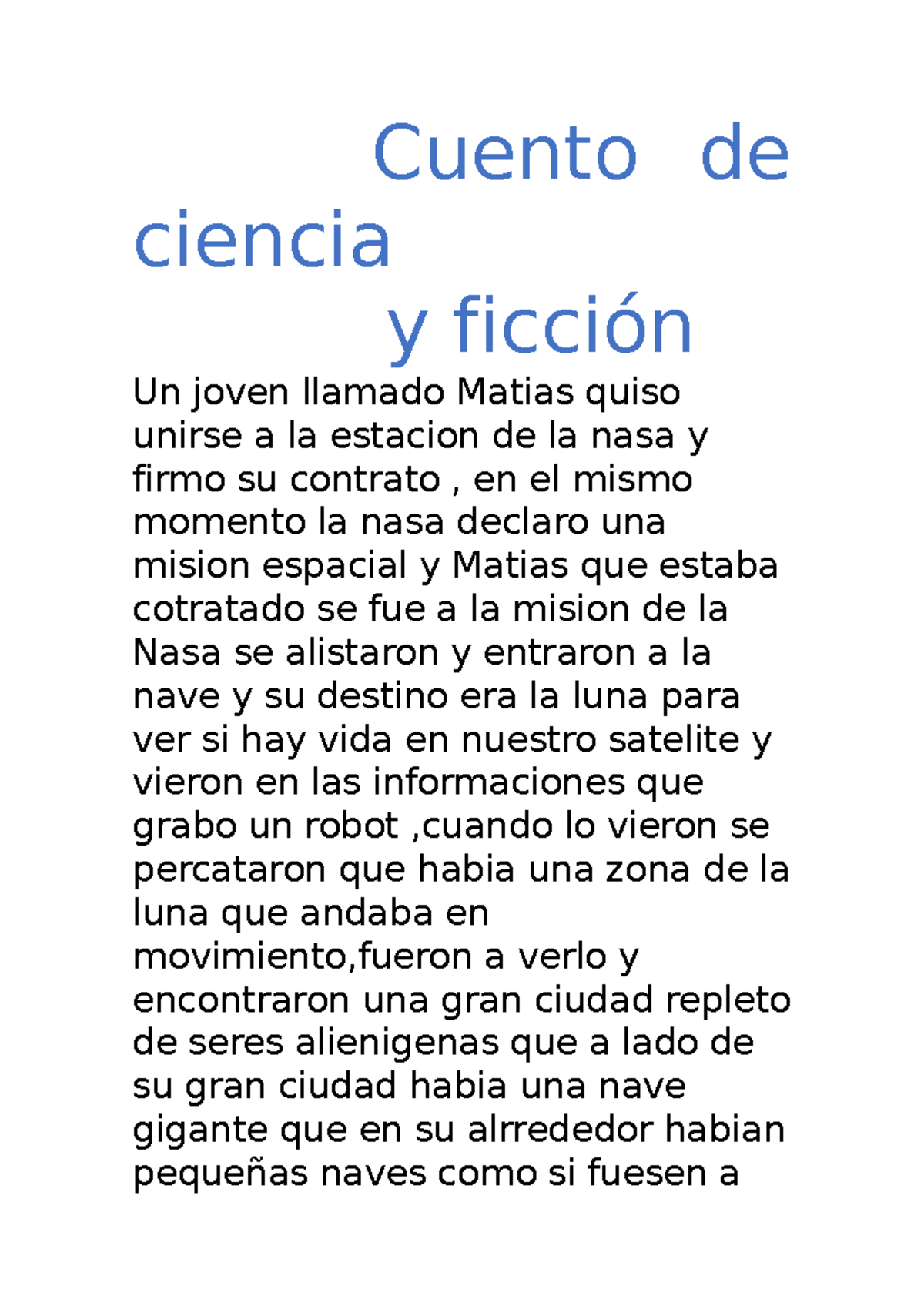 Cuento de ciencia y ficcion - Cuento de ciencia y ficción Un joven ...