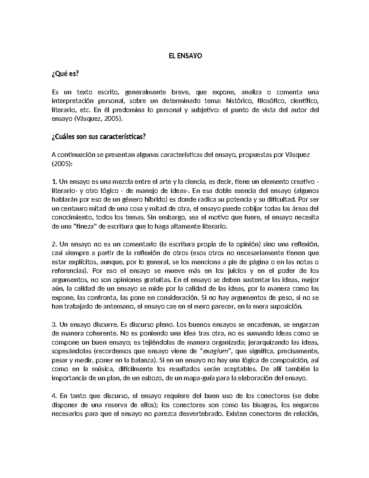 Ensayo Breve-Que es 2024 - EL ENSAYO ¿Qué es? Es un texto escrito ...