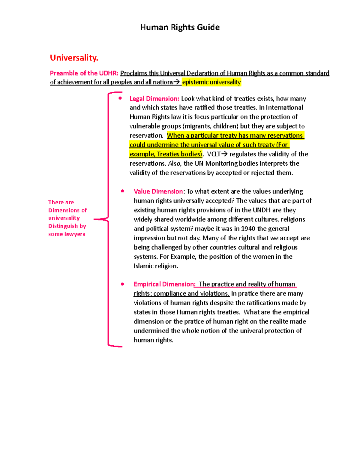 Resumen Week 1 - tutorial 1 - Human Rights Guide Universality. Preamble ...