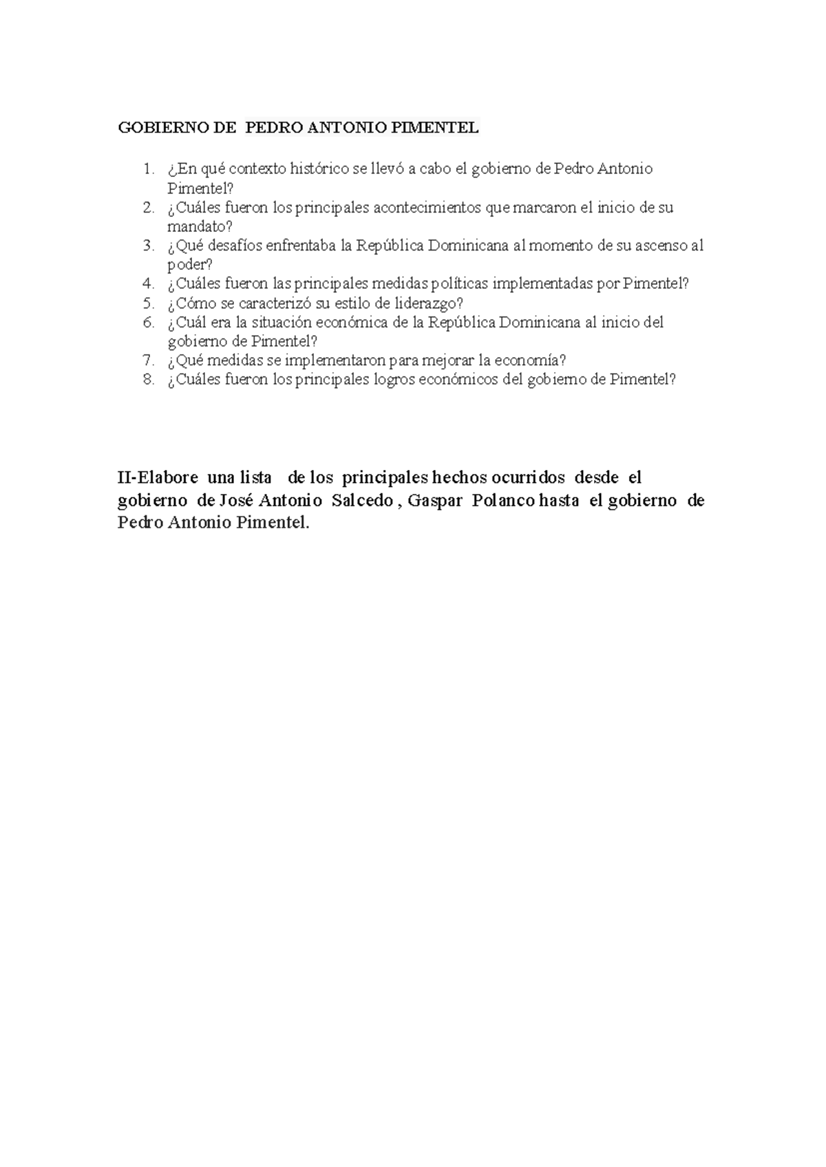 Gobierno DE Pedro Antonio Pimentel - GOBIERNO DE PEDRO ANTONIO PIMENTEL ...
