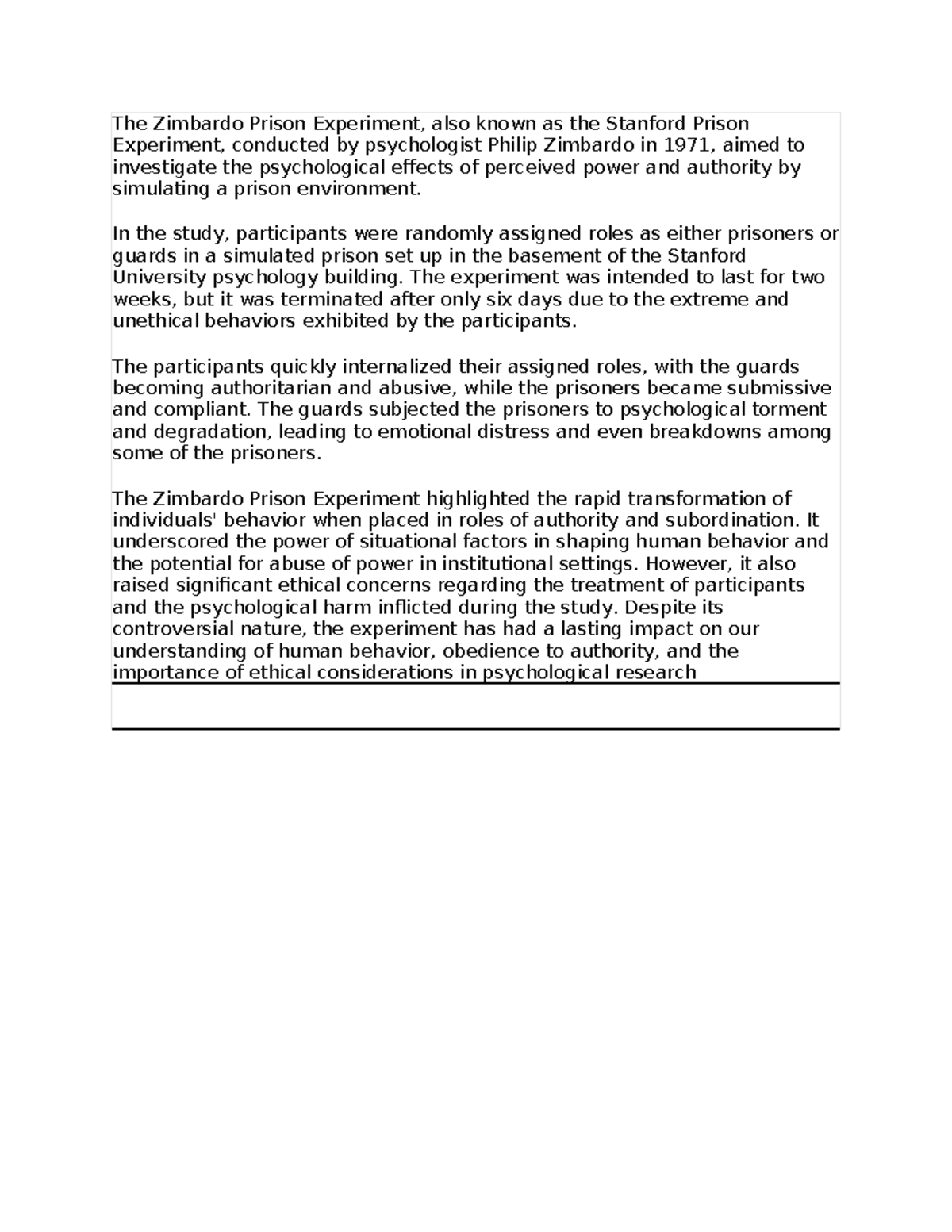 The Zimbardo Experiment - The Zimbardo Prison Experiment, also known as ...