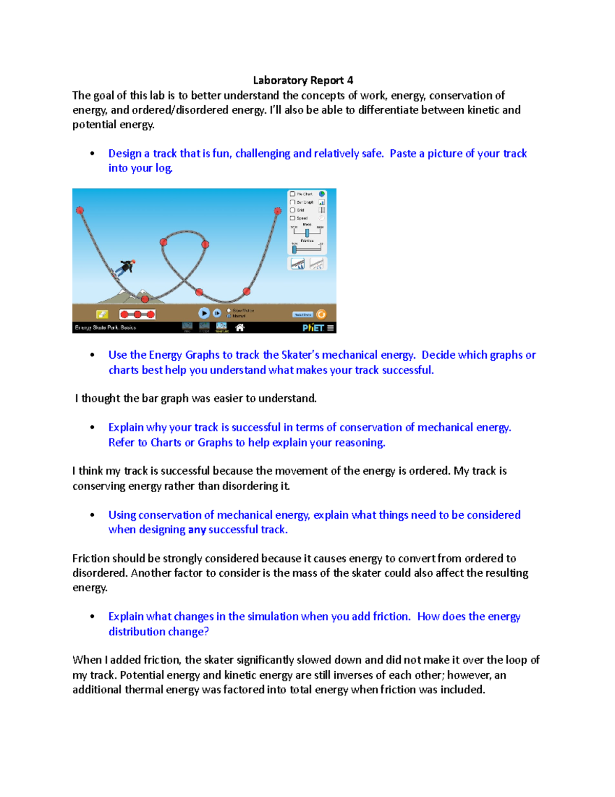 Phys221 lab4 - laboratory report 4 - Laboratory Report 4 The goal of this lab is to better - Studocu