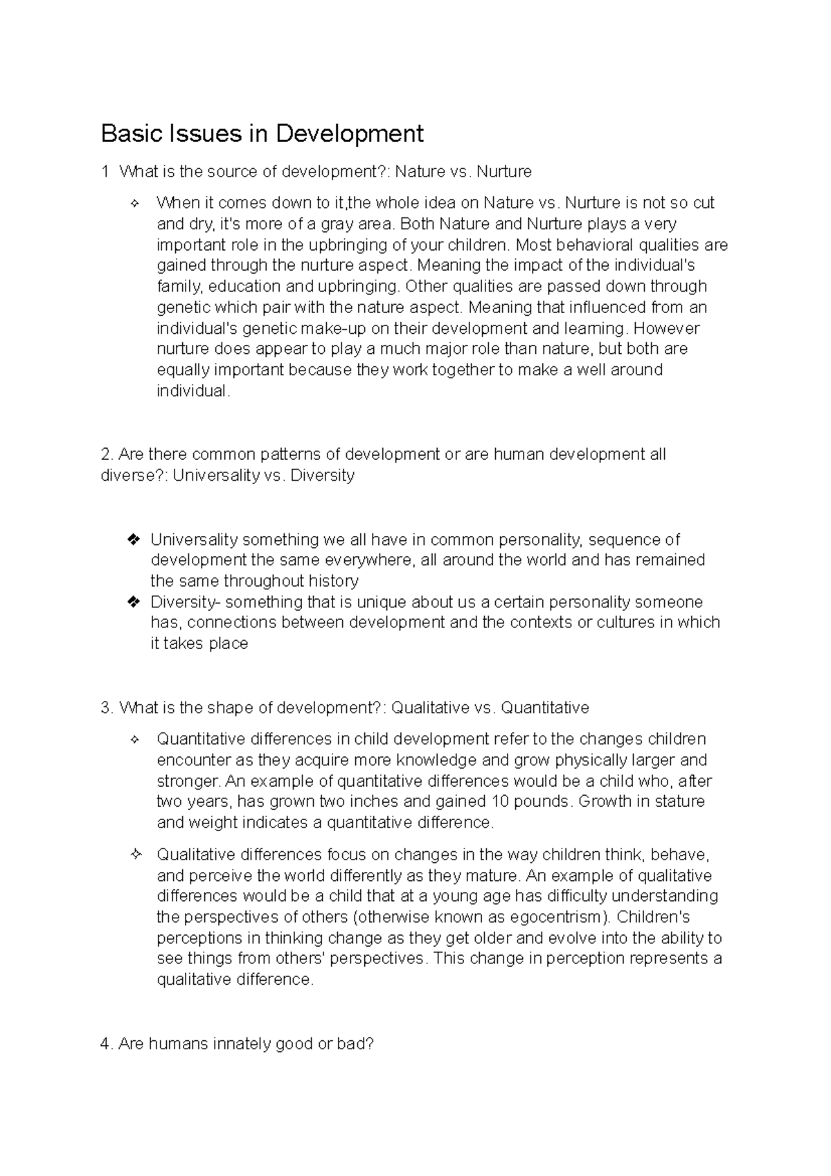 Lecture 1 - Basic Issues in Development 1 What is the source of ...