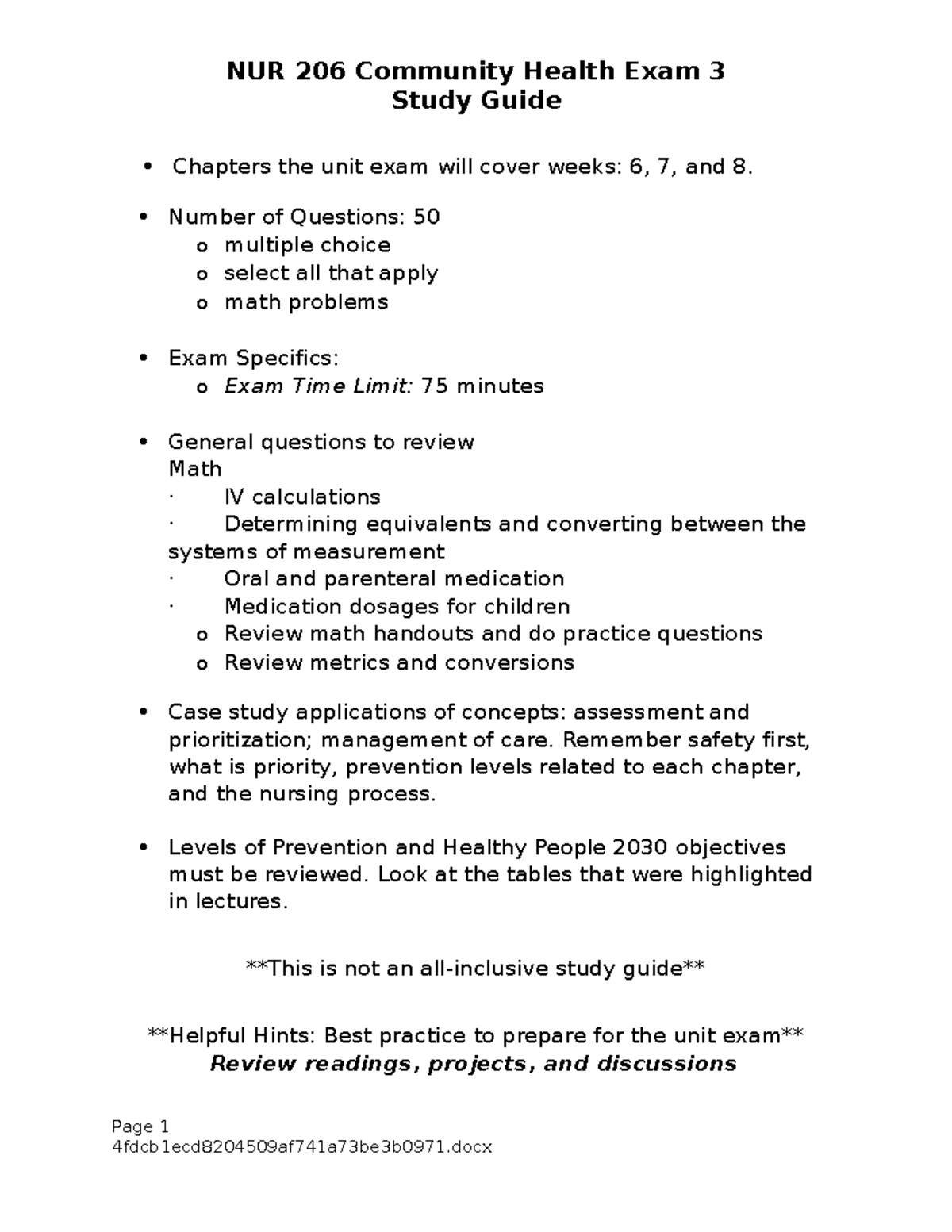 Study Guide-Exam 3 Revised 082023 - Study Guide Chapters the unit exam ...