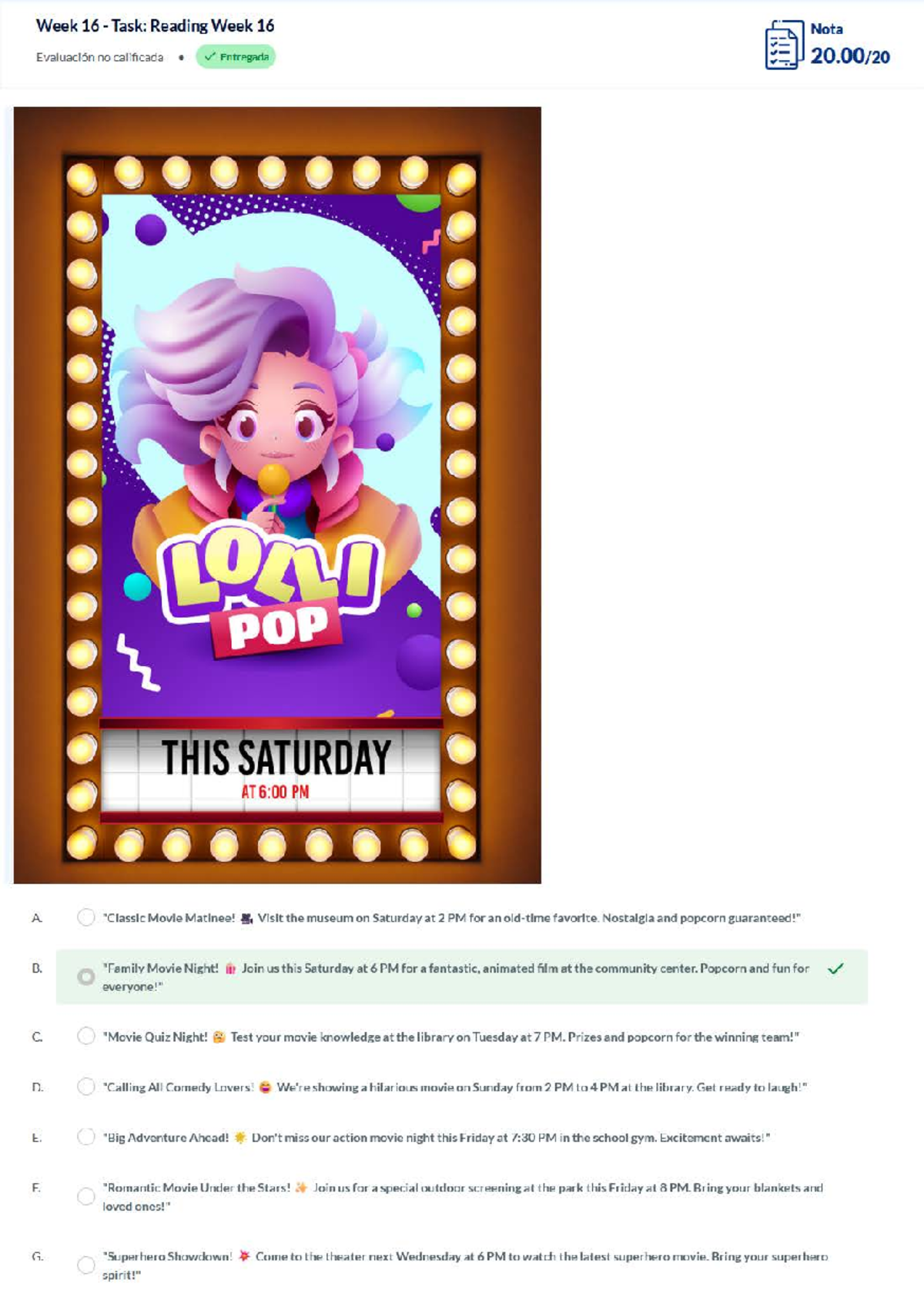 Week 16 - Task: Reading Week 16. (Ingles III) - Nota Week 16 Task ...