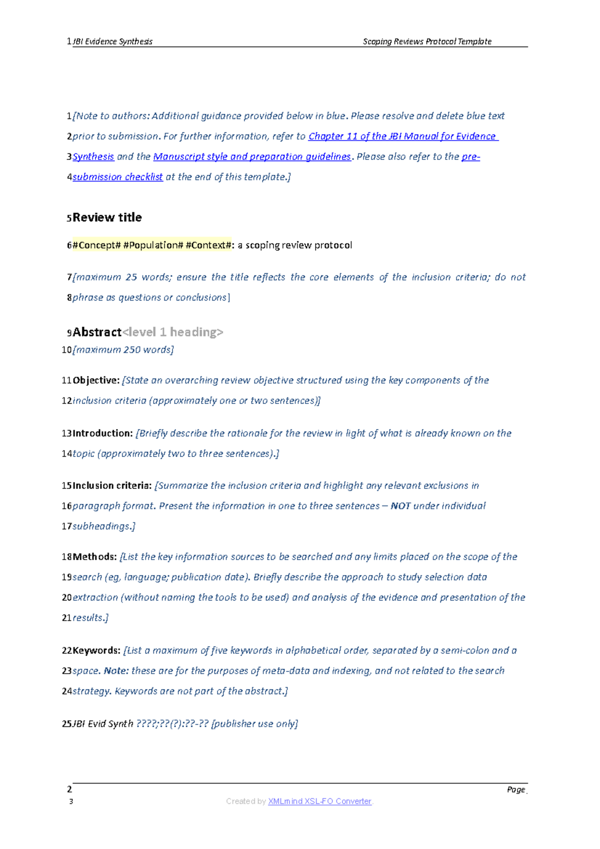Scoping Protocol Template W23 - JBI Evidence Synthesis Scoping Reviews ...