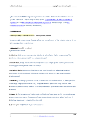 Scoping Protocol Template Explainedfor Exam - JBI Evidence Synthesis ...
