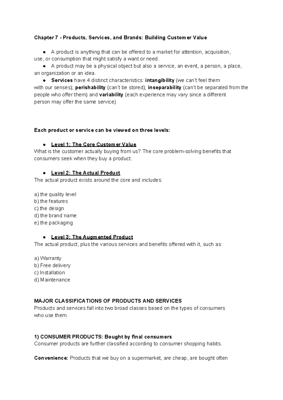 Chapter 7 - Products, Services, and Brands Building Customer Value - A ...