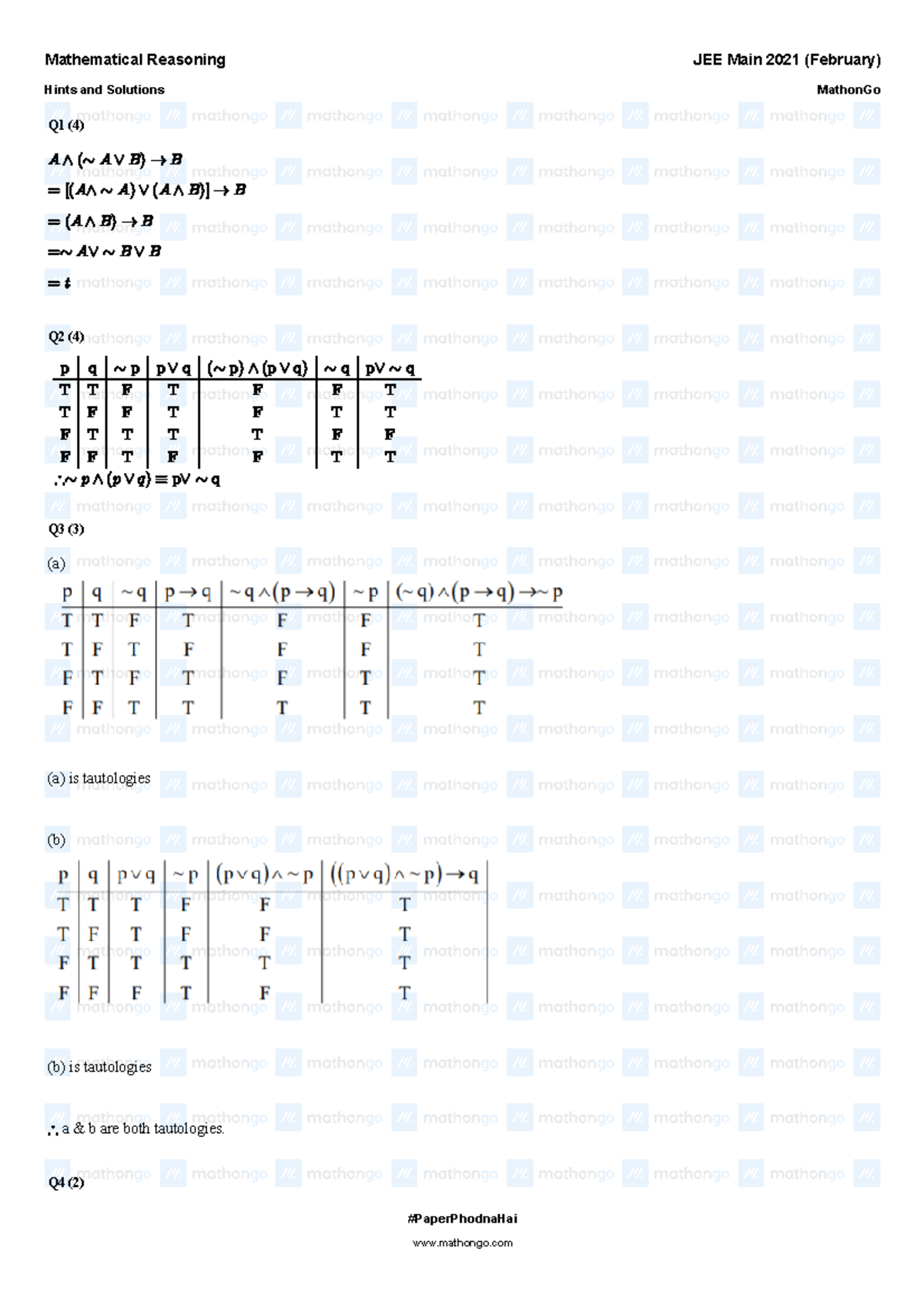 Mathongo solution mathematical reasoning jee main 2021 february chapterwise k6aut04ej7u MLf YL ...