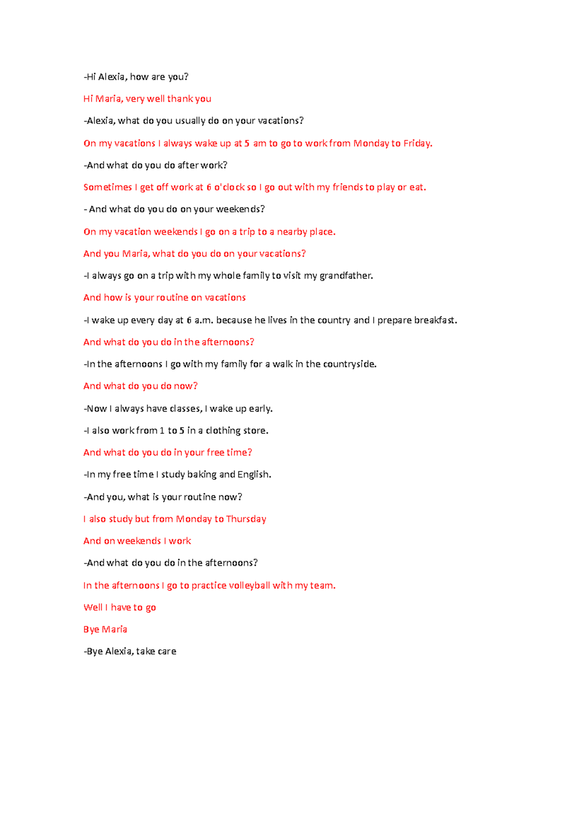 Hi Alexia - grgergh -Hi Alexia, how are you? Hi Maria, very well thank ...