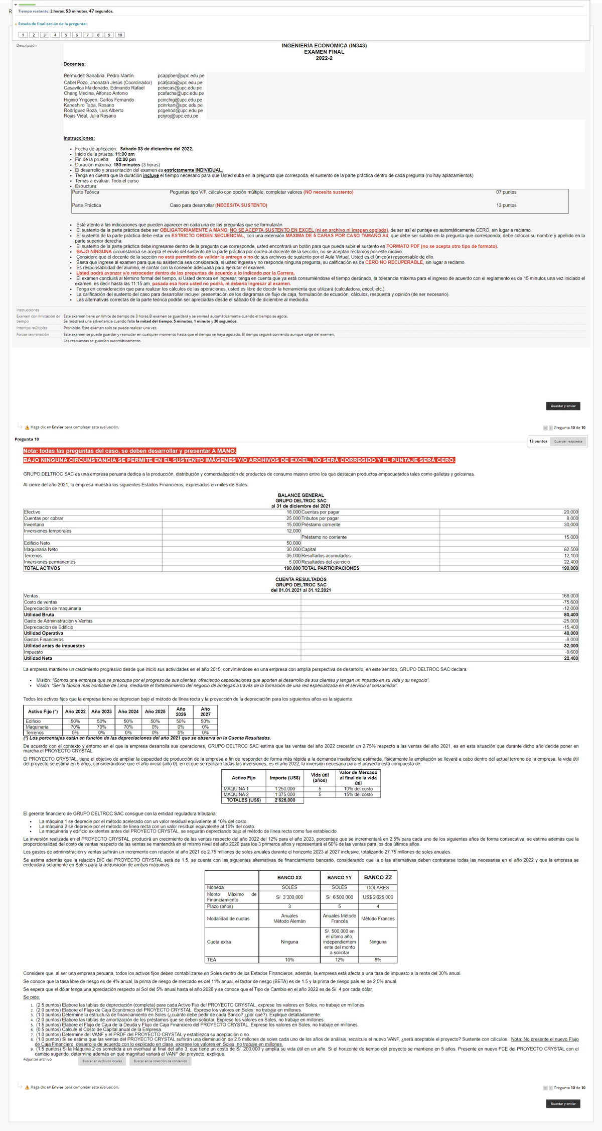 EXAMEN FINAL CASO Ingeco - Ingeniería Económica - Studocu