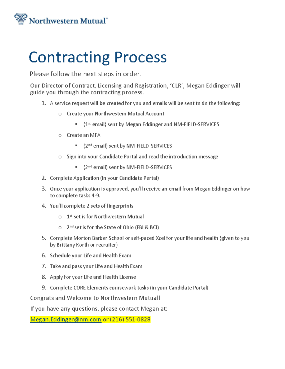 Contracting Process - Contracting Process Please follow the next steps ...