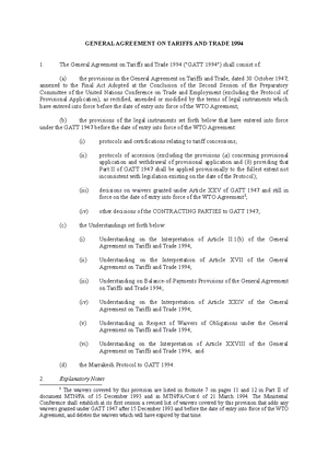GATT 1947 - the General Agreement on Tariffs and Trade - THE GENERAL ...