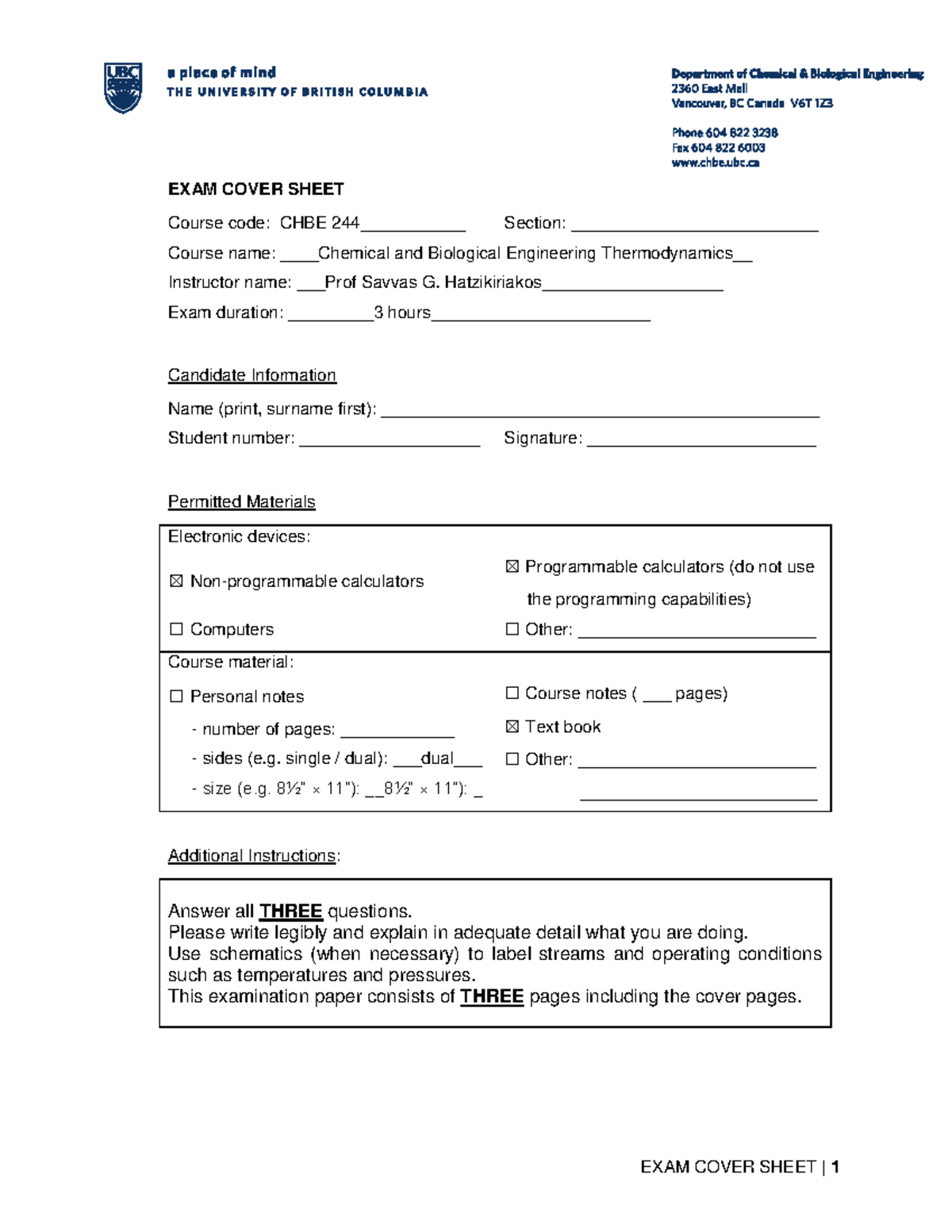 2020 Past Exam Papers - EXAM COVER SHEET | 1 EXAM COVER SHEET Course ...