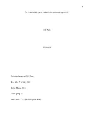 Assignment 2 Reflective Assignment - PSY10007 – Brain and behaviour. ASSIGNMENT 2: Reflective ...