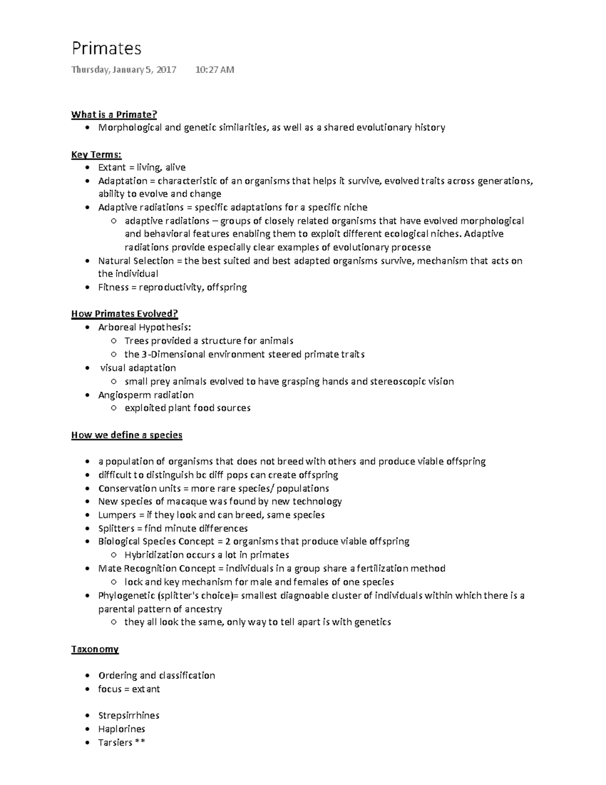 Merged Intro To Primates Bioa370 Warning Tt Undefined Function 32 Warning Tt Undefined