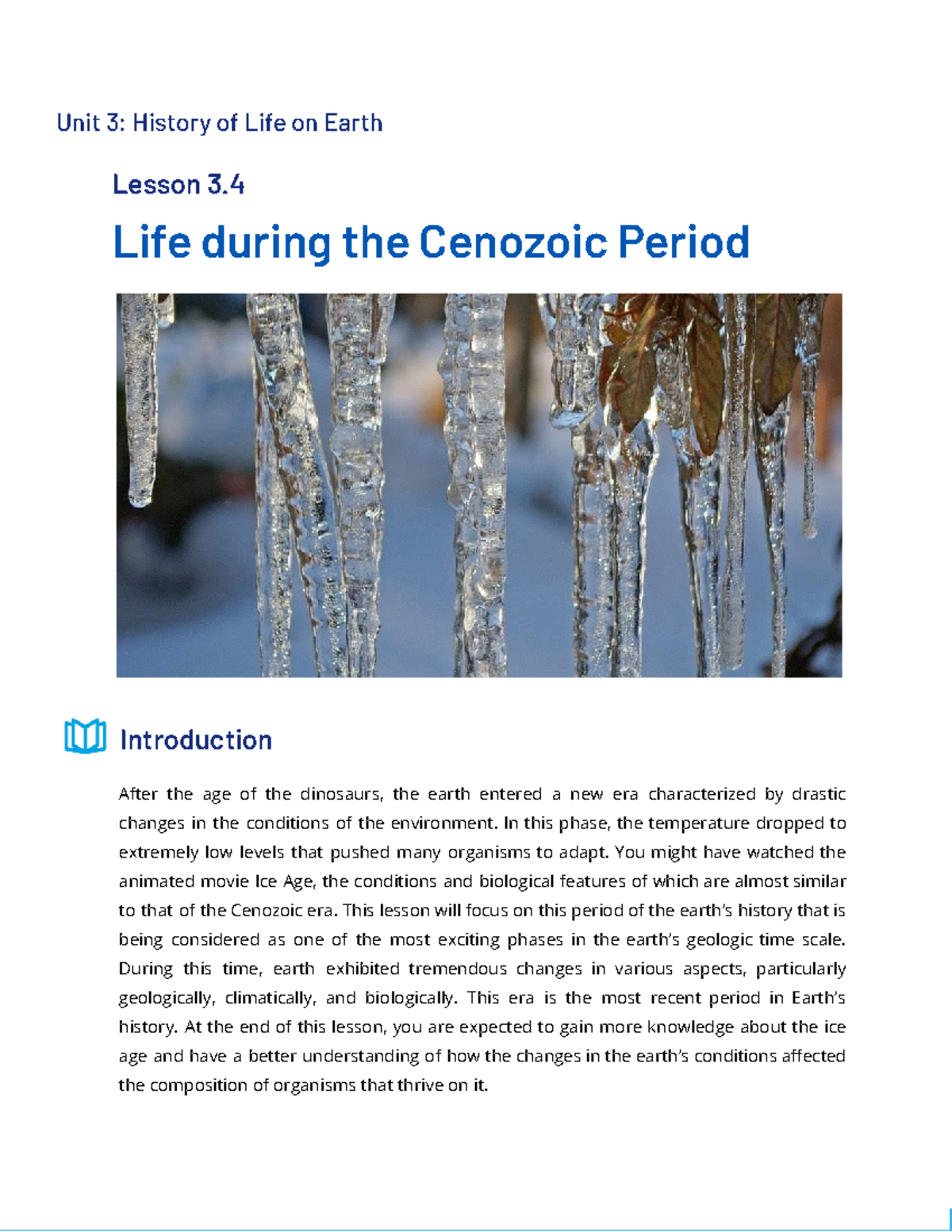 BIO2 Lesson 3.4 (Study Guide) evolut - Lesson 3. Life during the ...