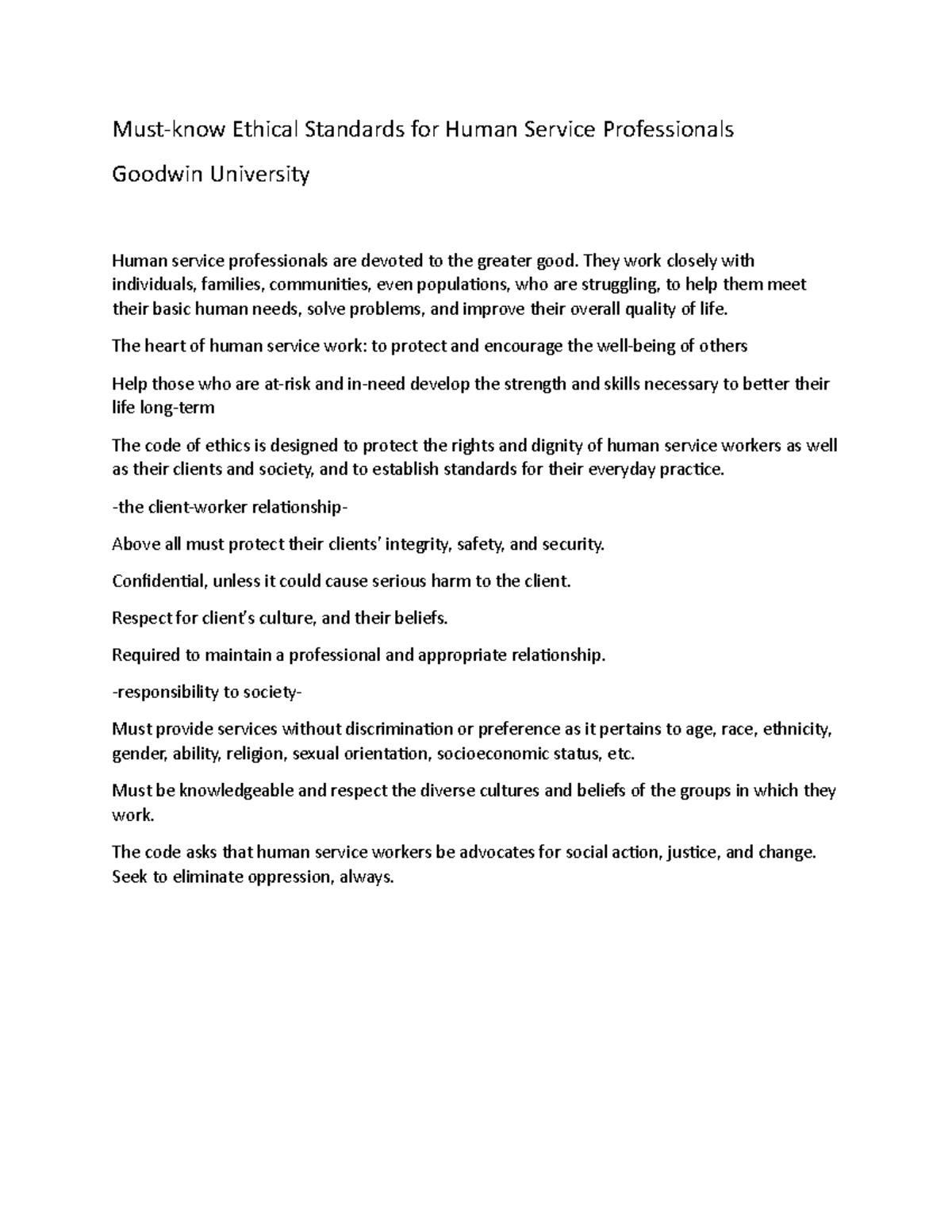 Must-know Ethical Standards for Human Service Professionals Article ...