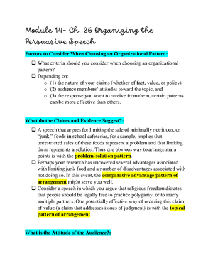 Public Speaking Notes 15 - Module 11- Ch. 29 Special Occasion Speeches ...
