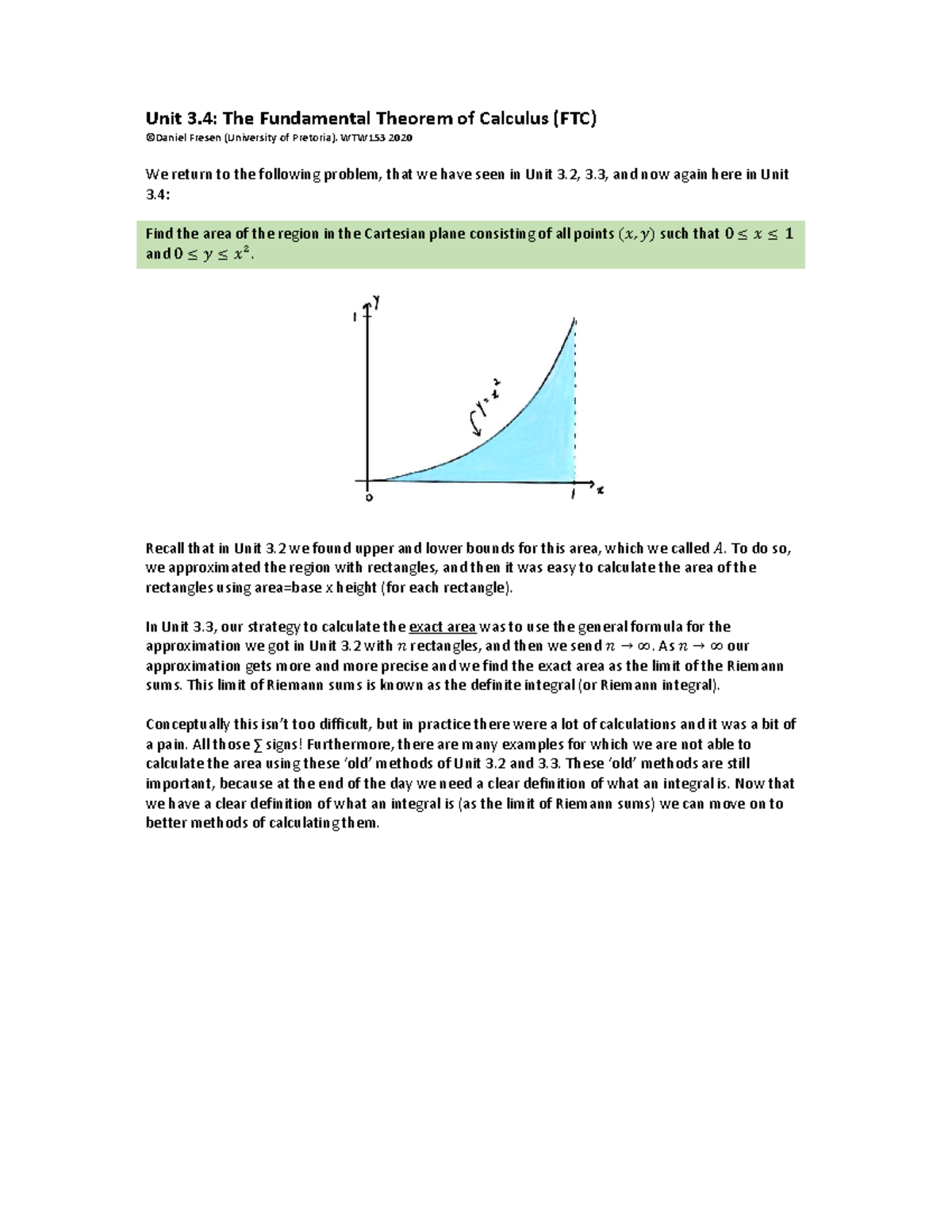 Unit 3.4 FTC - These are lecture notes and worked examples from 2020 ...