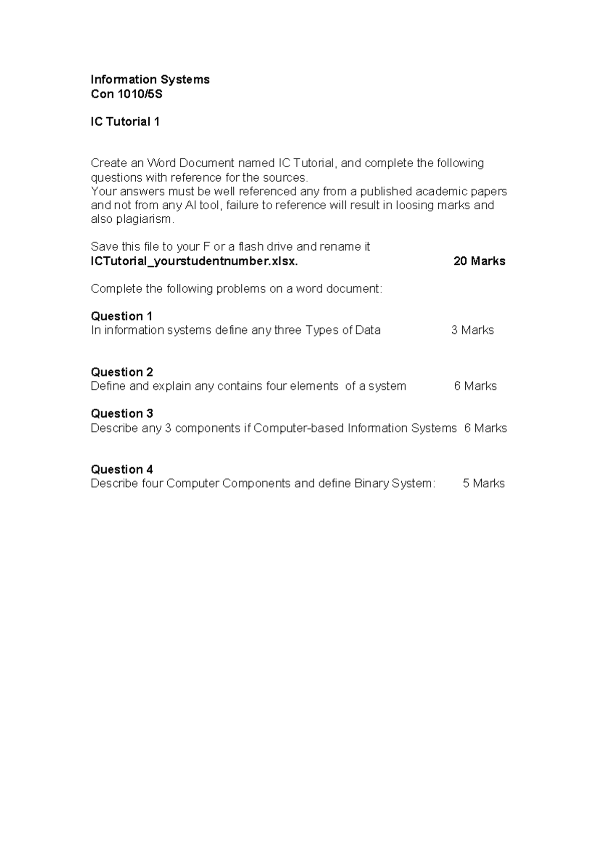 IS- Tutorial - ConInfoSys Theory - Information Systems Con 1010/5S IC ...