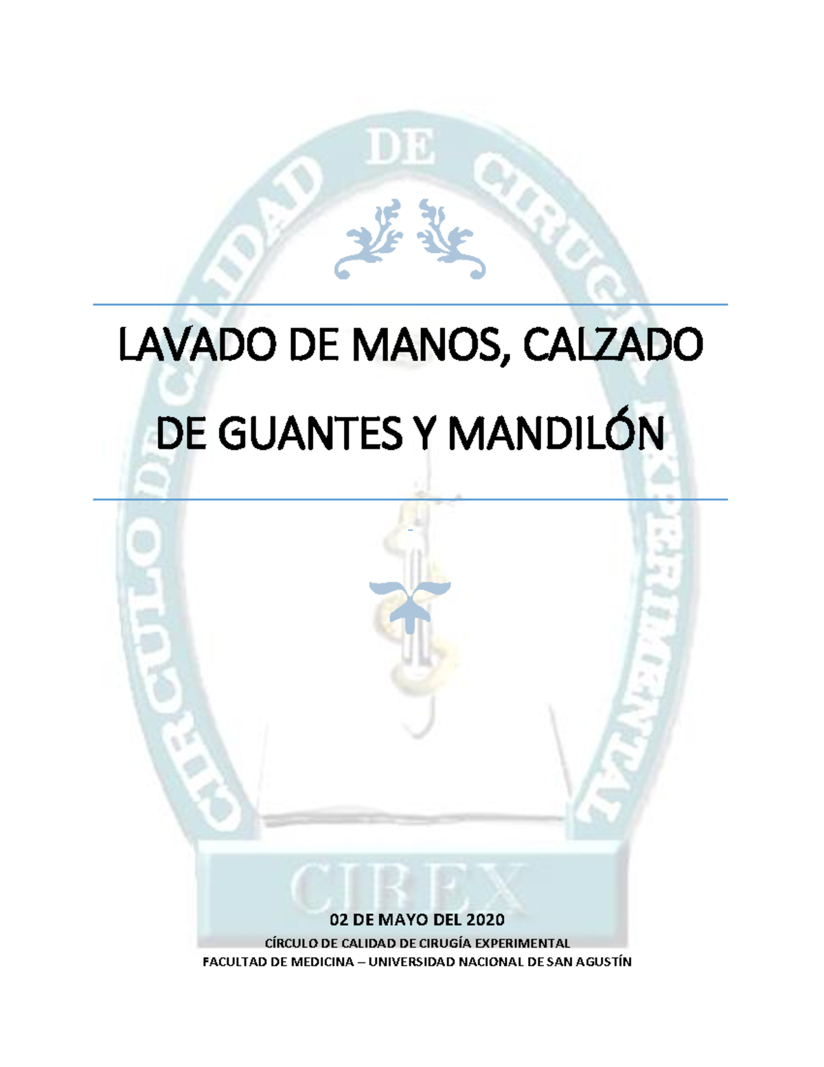 Lavado DE Manos Calzado DE Guantes Y Mandilón - LAVADO DE MANOS ...
