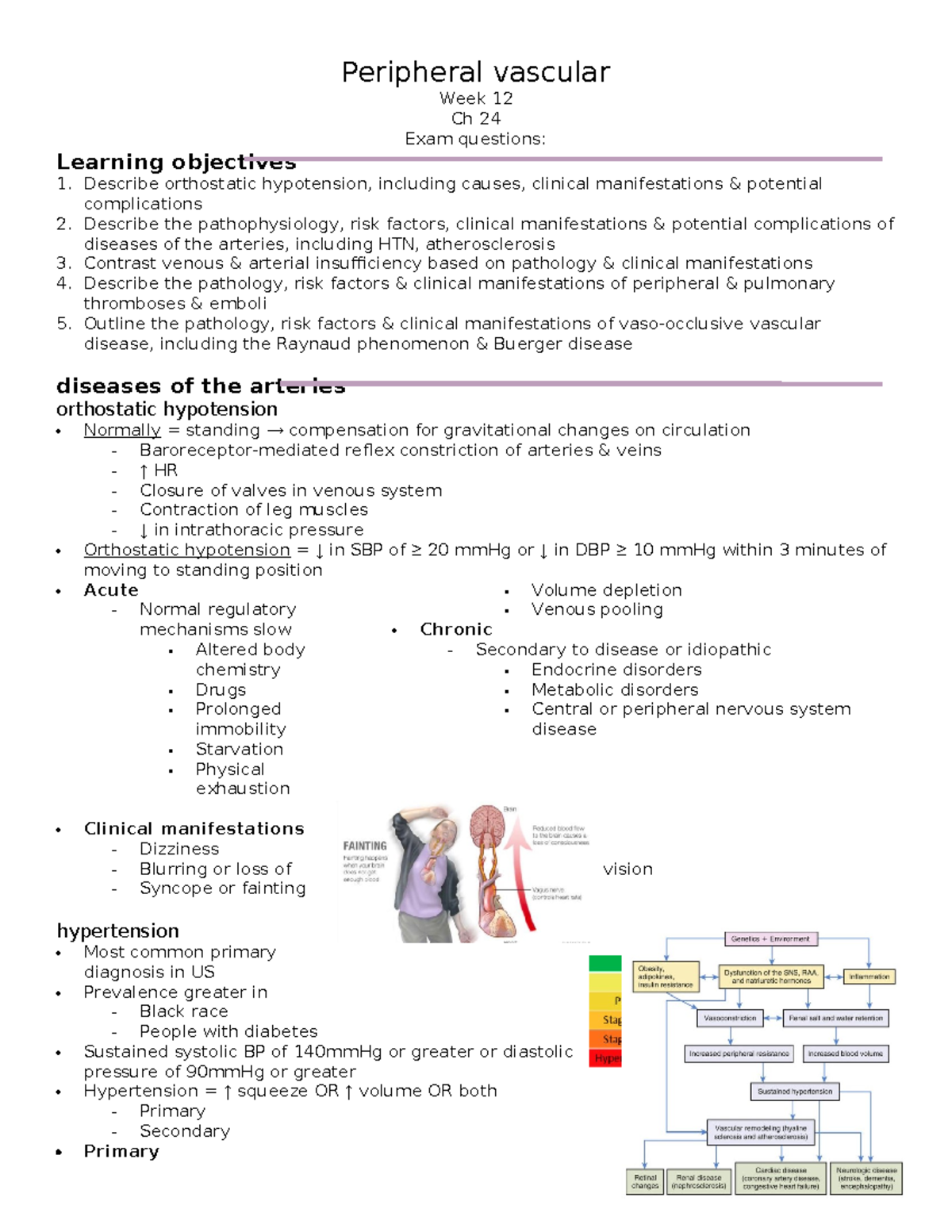 Periph vas - Peripheral vascular Week 12 Ch 24 Exam questions: Learning ...