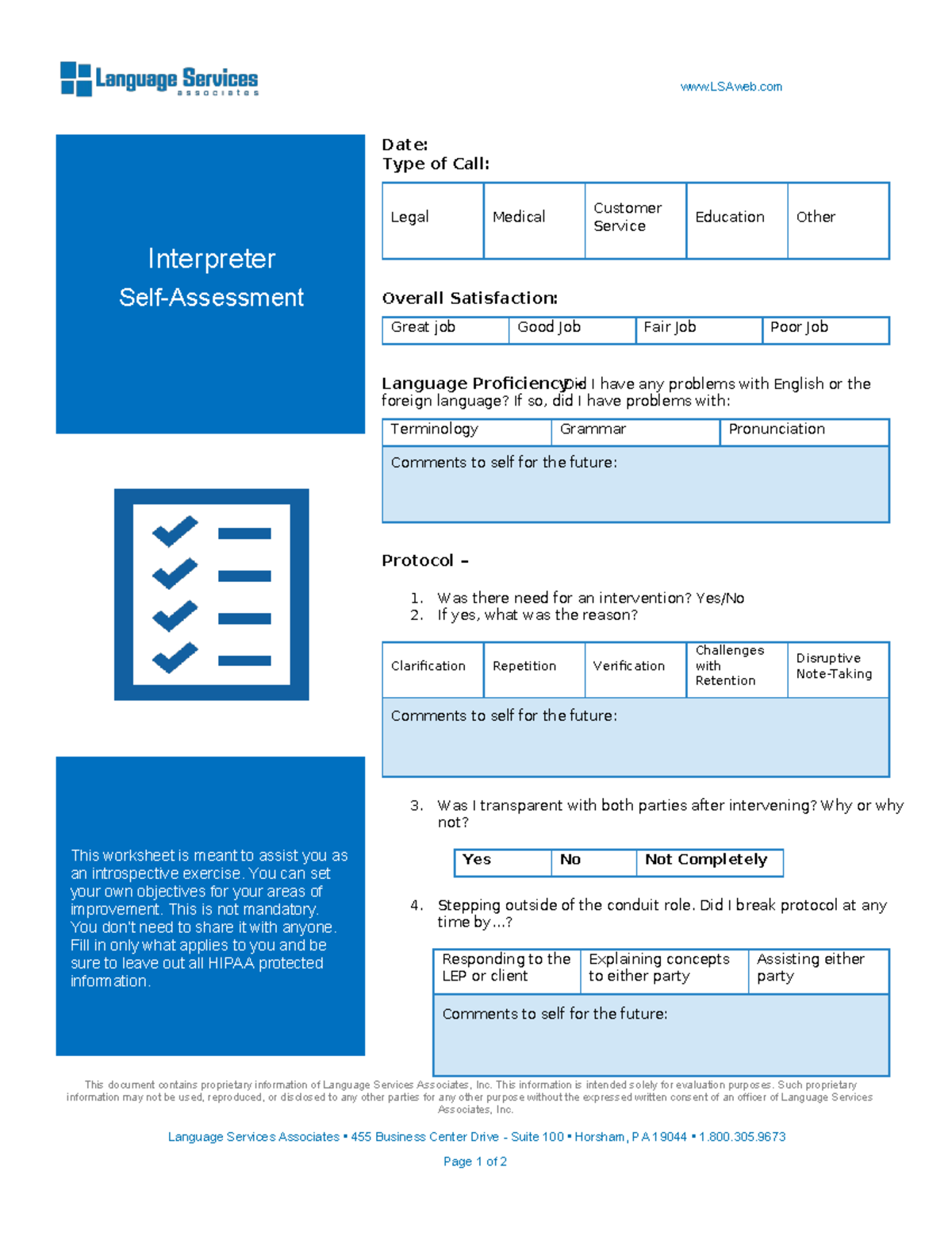 Interpeter selfassessment tool - LSAweb This document contains ...