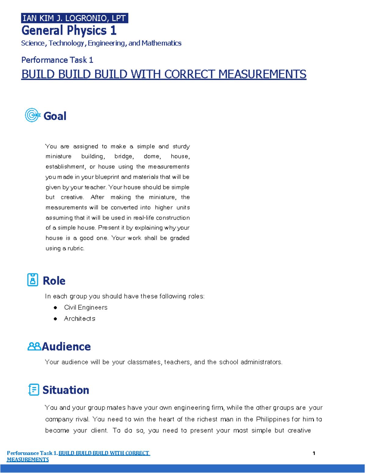 File - It can help you in your academics. - Performance Task 1. BUILD ...