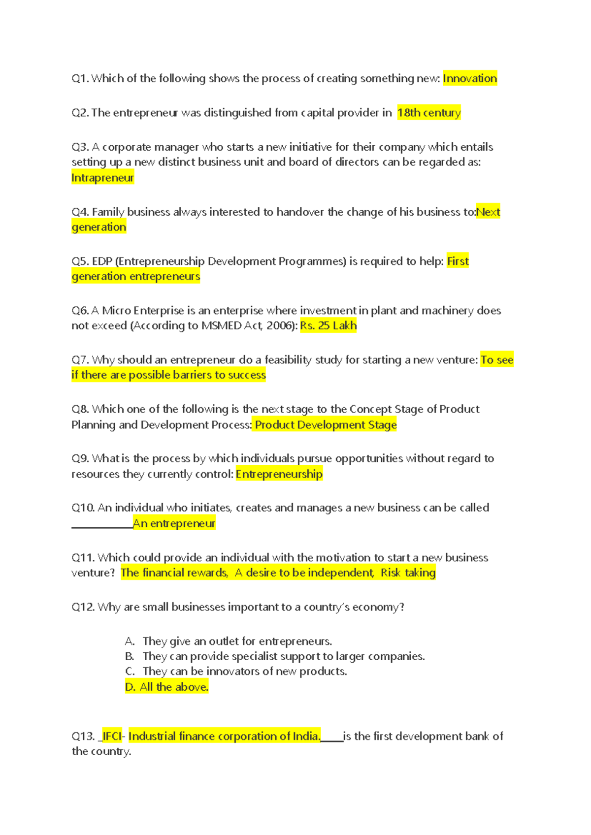 BA5014 Entrepreneurship Development-[2022-2023] -Basic Concept - Q1 ...