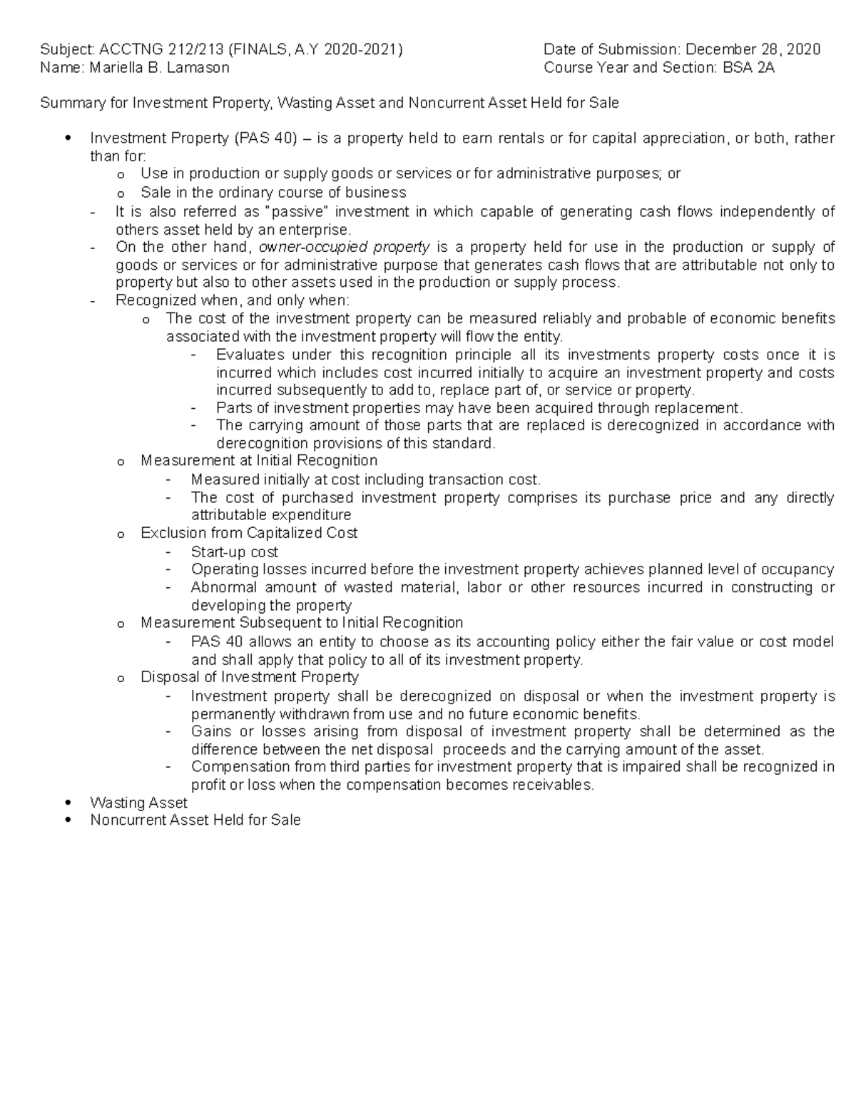 Lamason - BSA 2A - Acctng 212 - Subject: ACCTNG 212/213 (FINALS, A 2020 ...