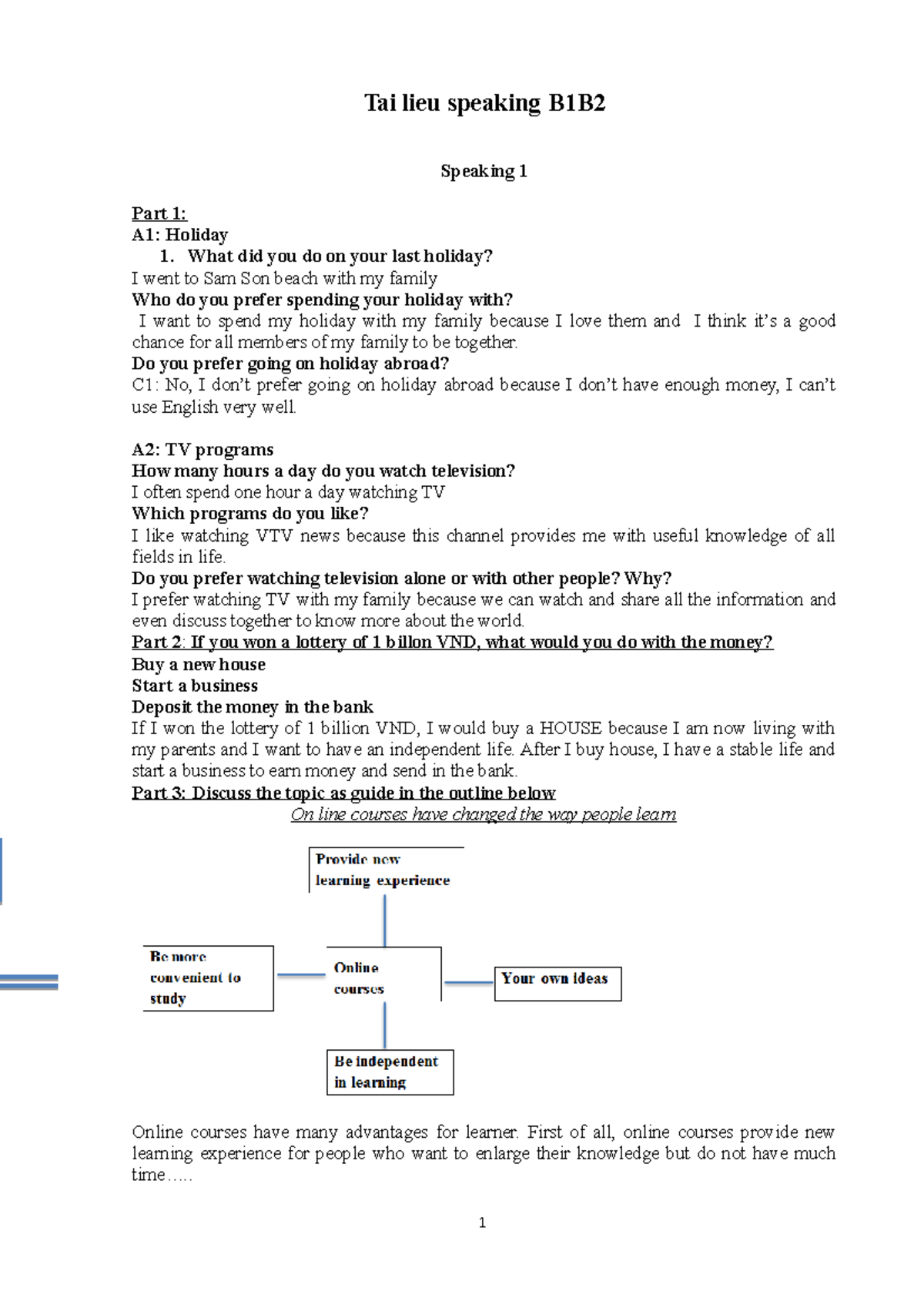 Speaking B1B2 - Useful to gain English skill - Tai lieu speaking B1B ...