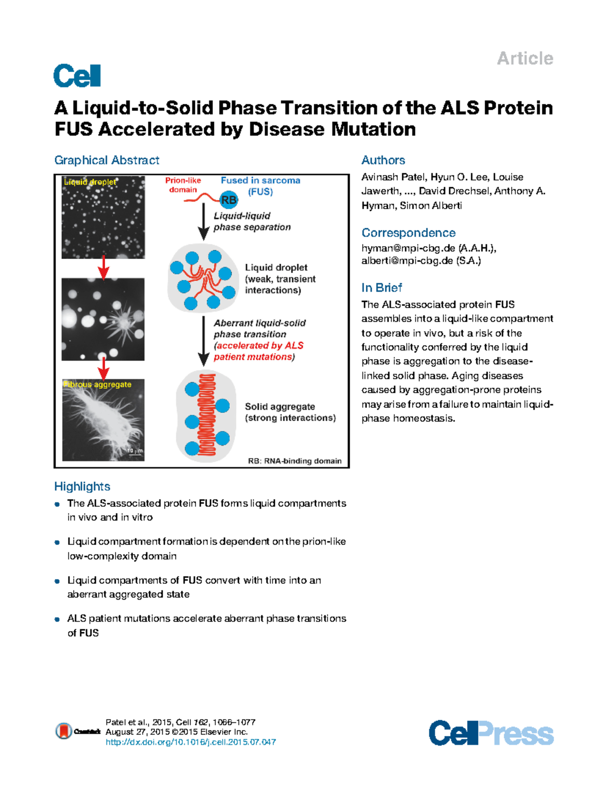 Assignment 2: a liquid to solid phase transition - Article A Liquid-to ...