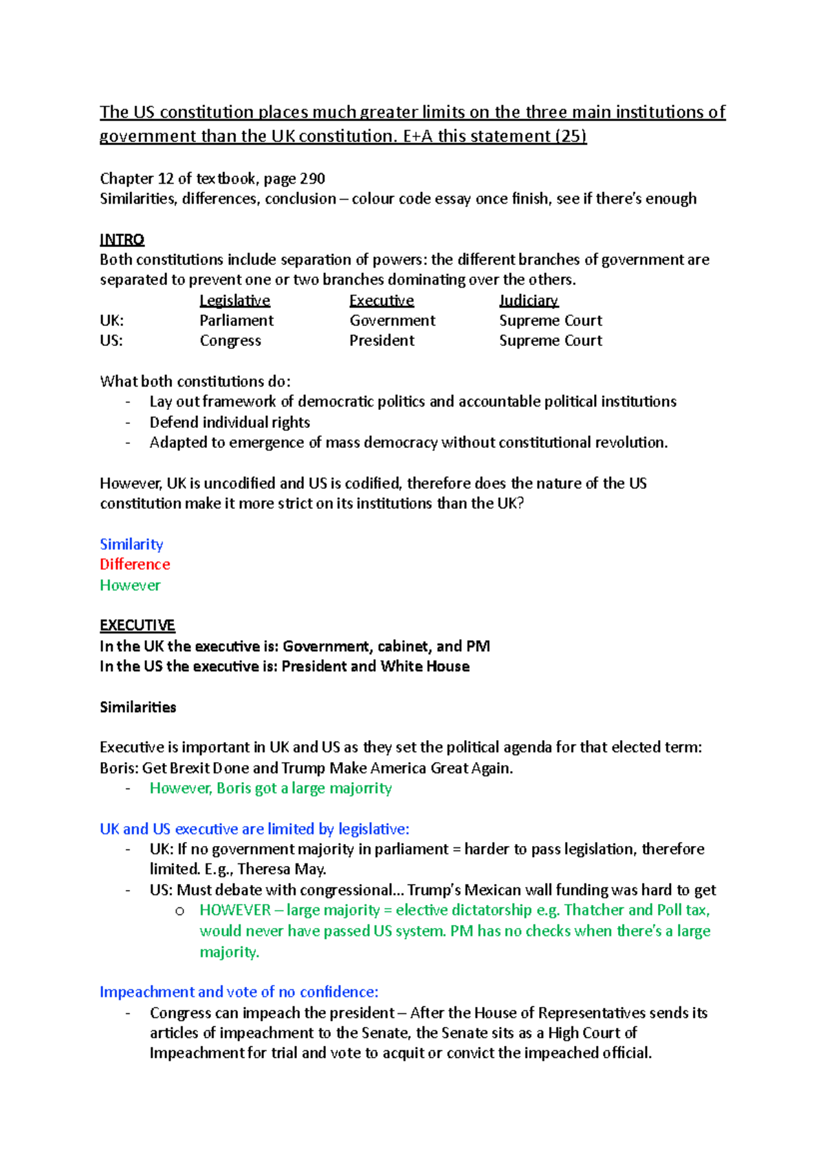 Consitution limits 25 - The US constitution places much greater limits ...