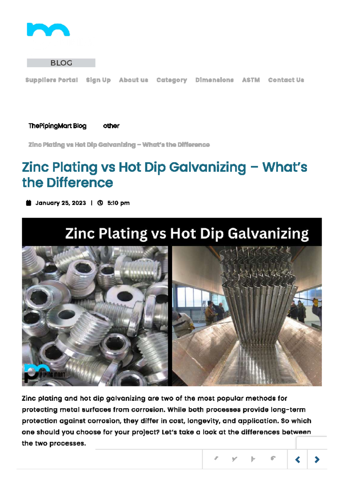 Zinc Plating vs Hot dip Galvanizing - While both processes provide ...