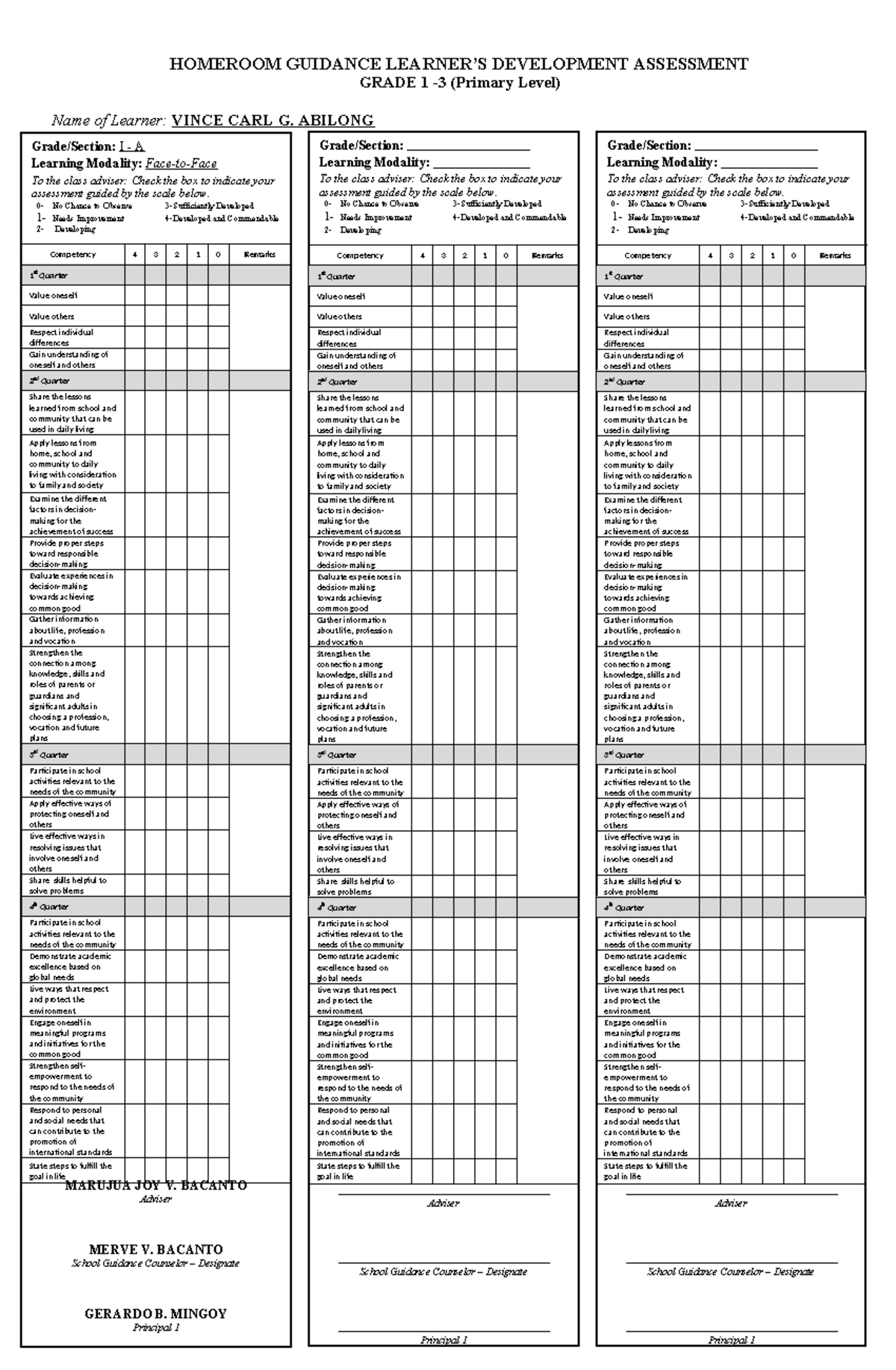 Grade-1 Homeroom- Guidance-1-3 for SF10 - HOMEROOM GUIDANCE LEARNER’S ...
