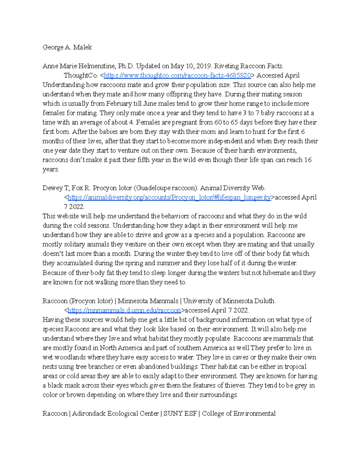 Untitled document - Notes - George A. Malek Anne Marie Helmenstine, Ph ...