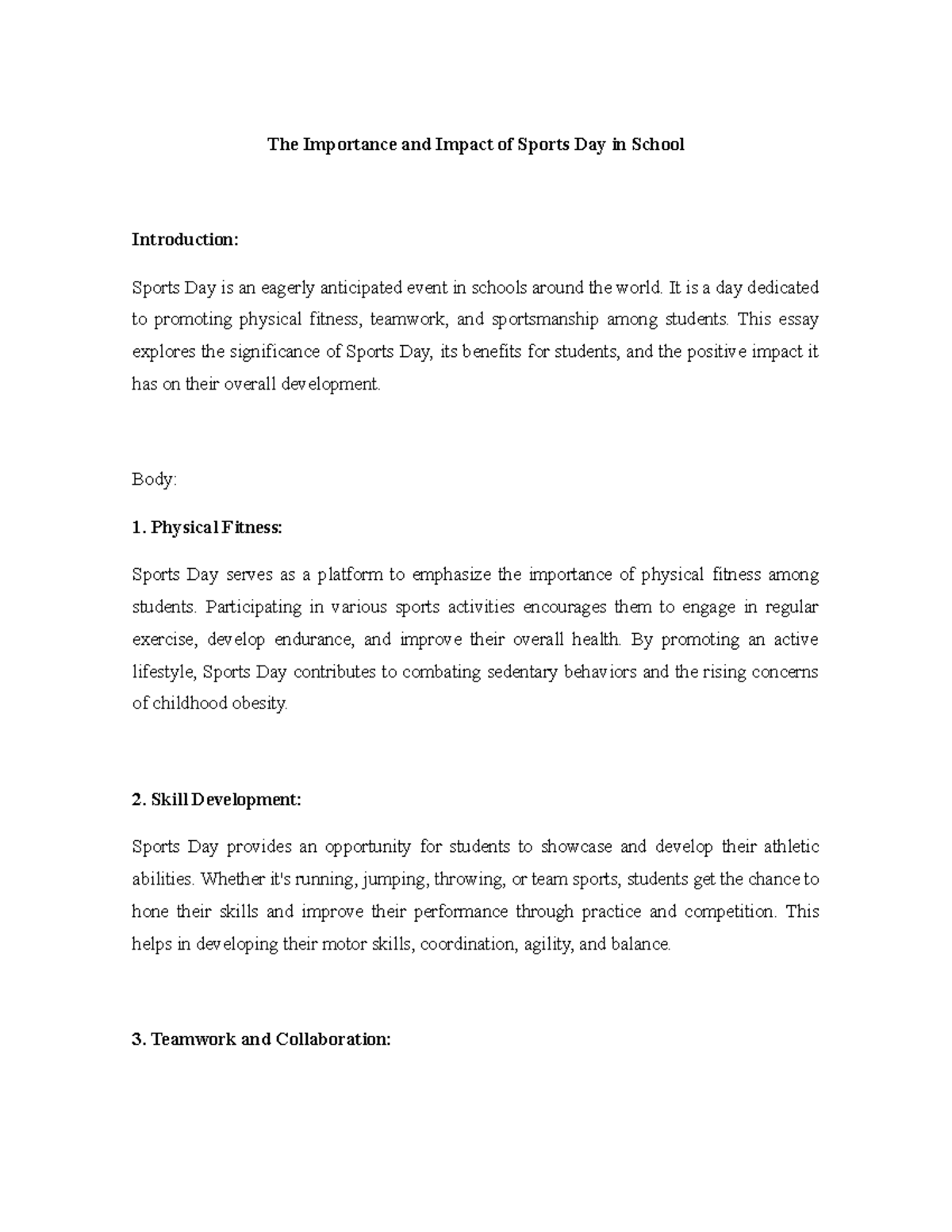 The Importance and Impact of Sports Day in School - The Importance and ...