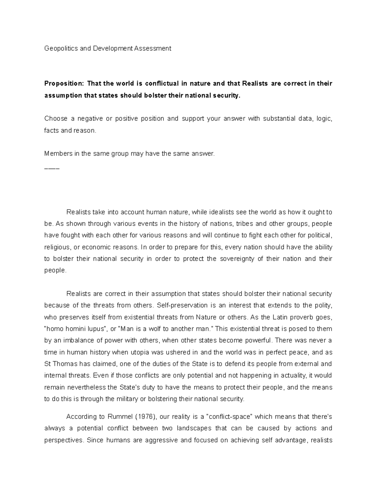 Geopolitics and Development Assessment - Geopolitics and Development ...