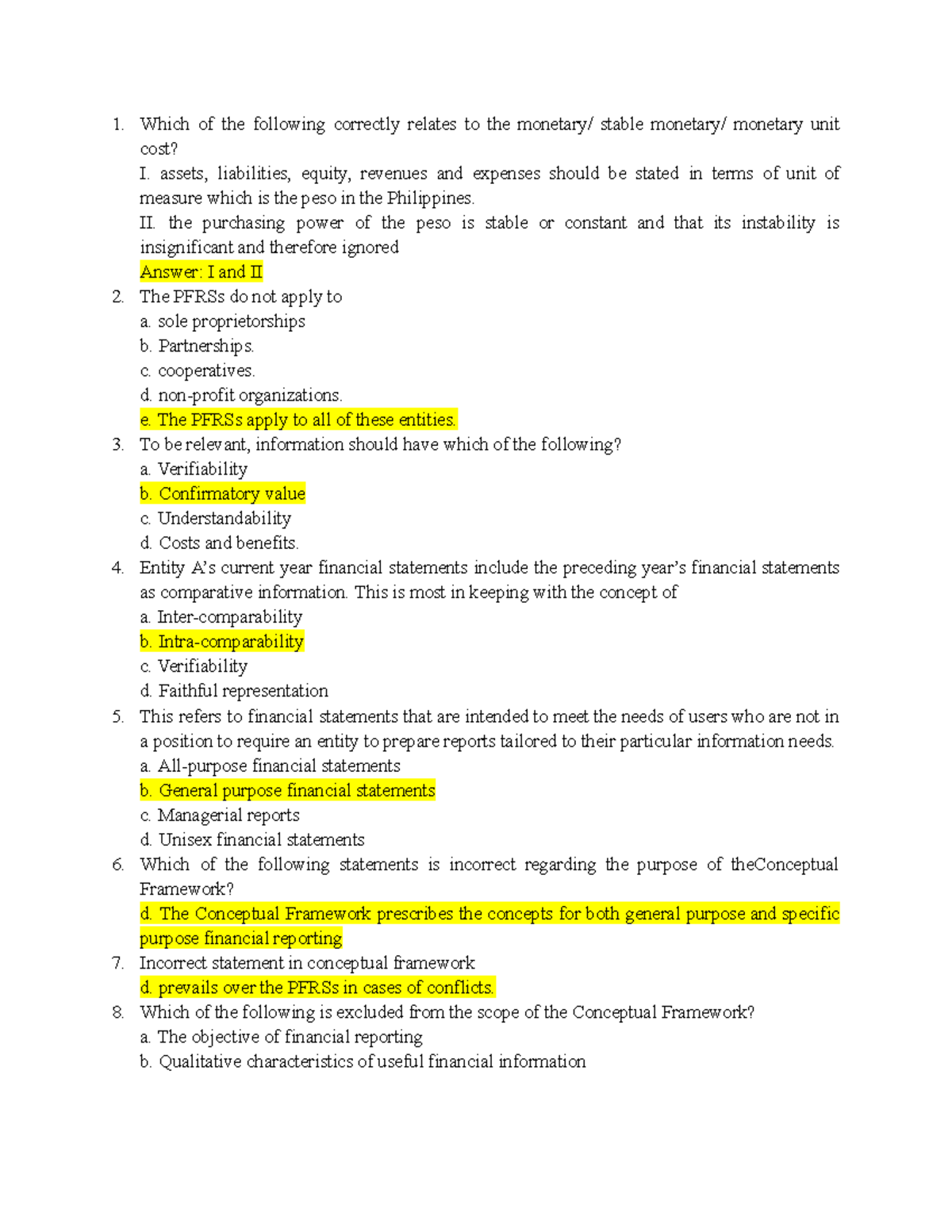 CFAS Reviewer - Which of the following correctly relates to the ...