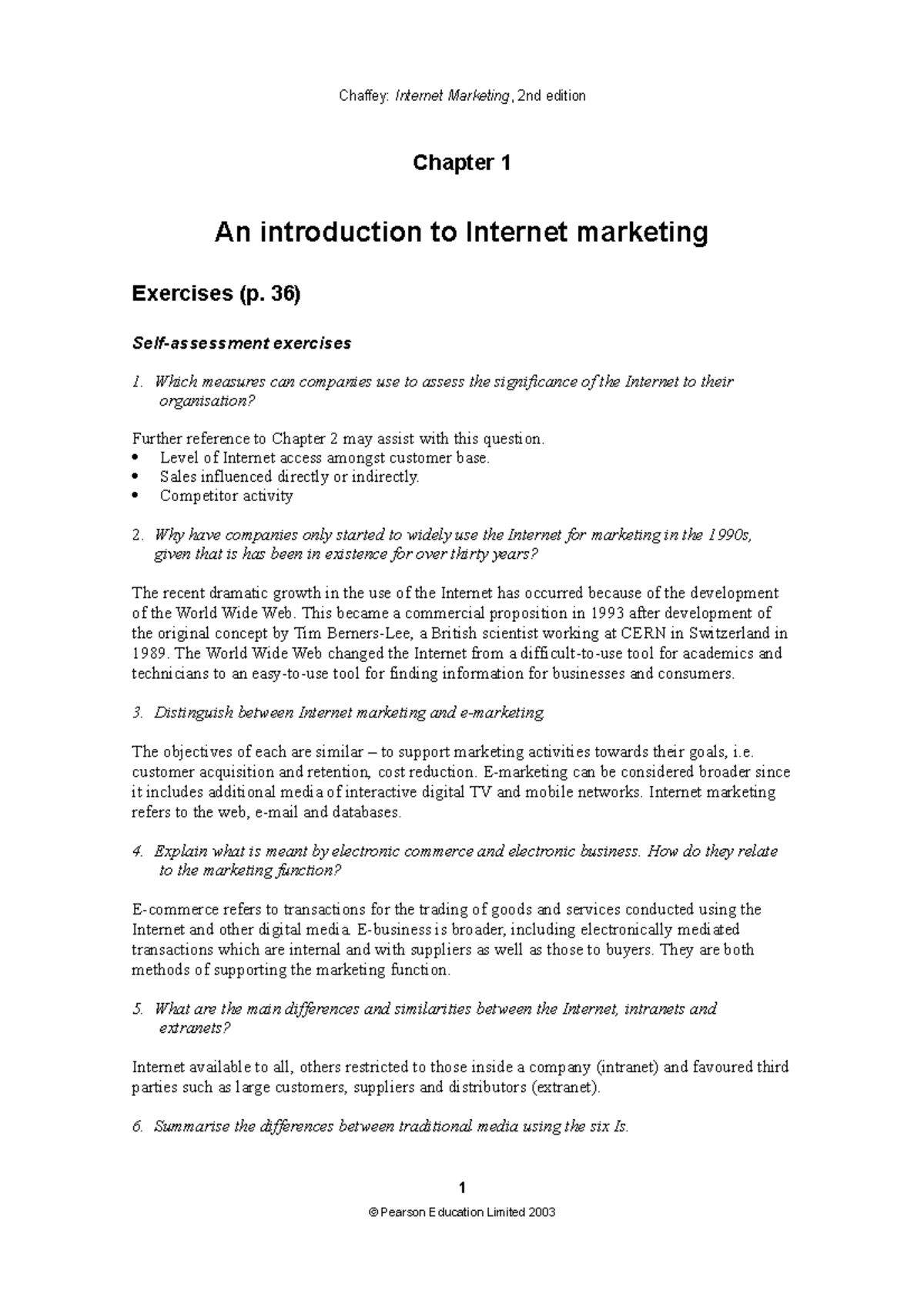 Research Marketing Answer MCQ - Chapter 1 An introduction to Internet ...