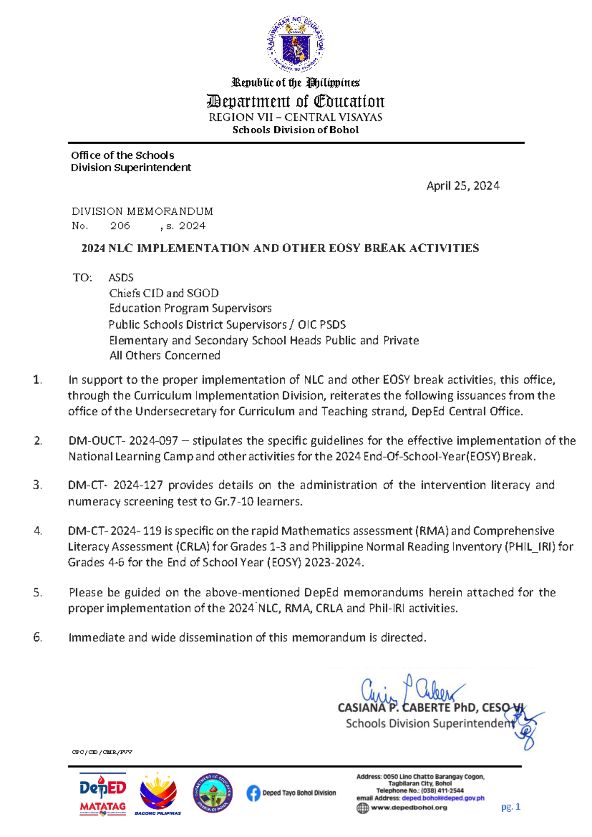 DM-No.-206-s.-2024-2024 - Republic of the Philippines Department of ...