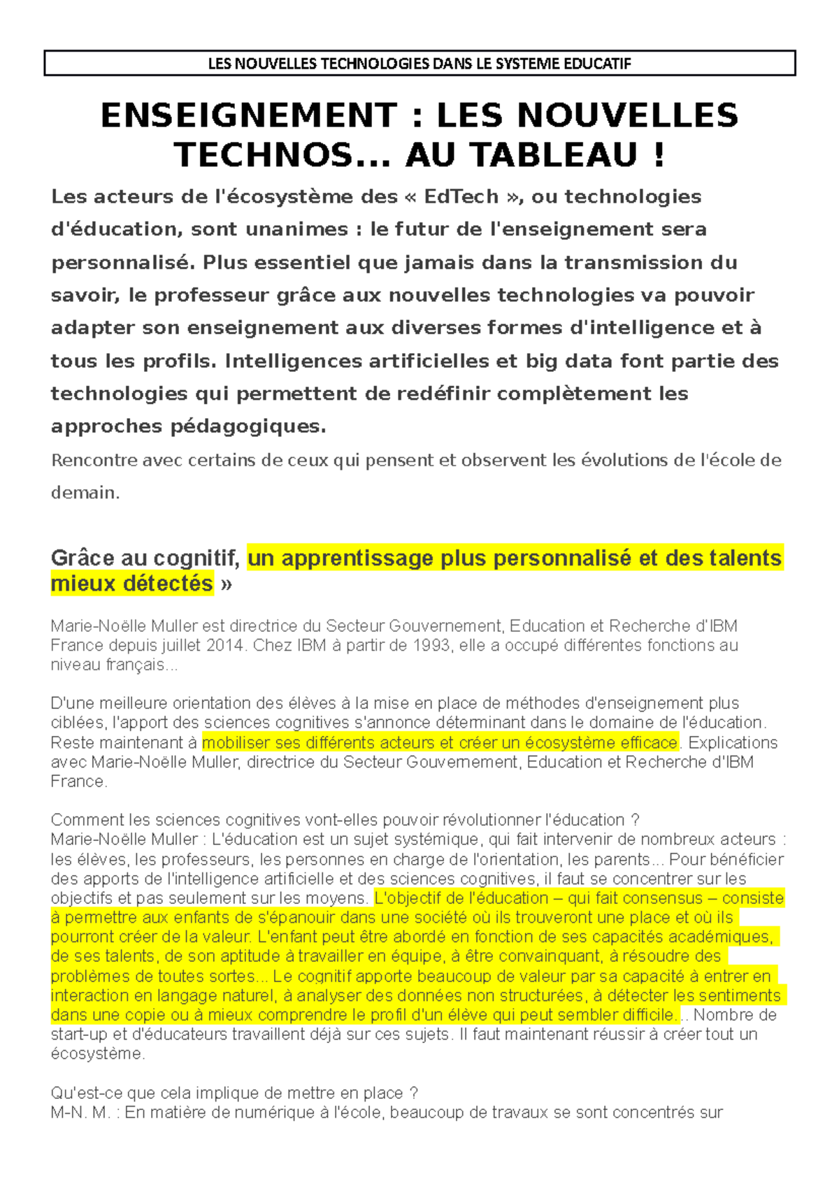 C1 PO JUIN 2018 LES Nouvelles Technologies DANS LE Systeme Educatif ...