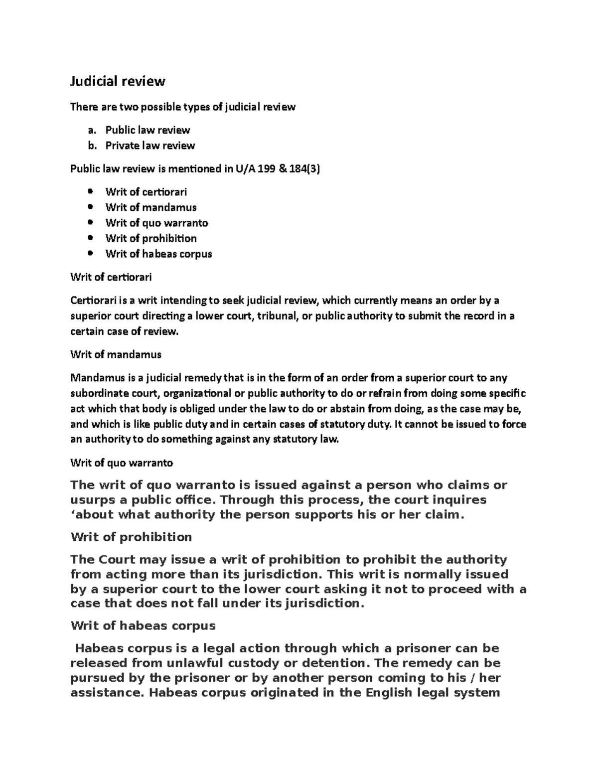 Judicial Review No Further Judicial Review There Are Two Possible