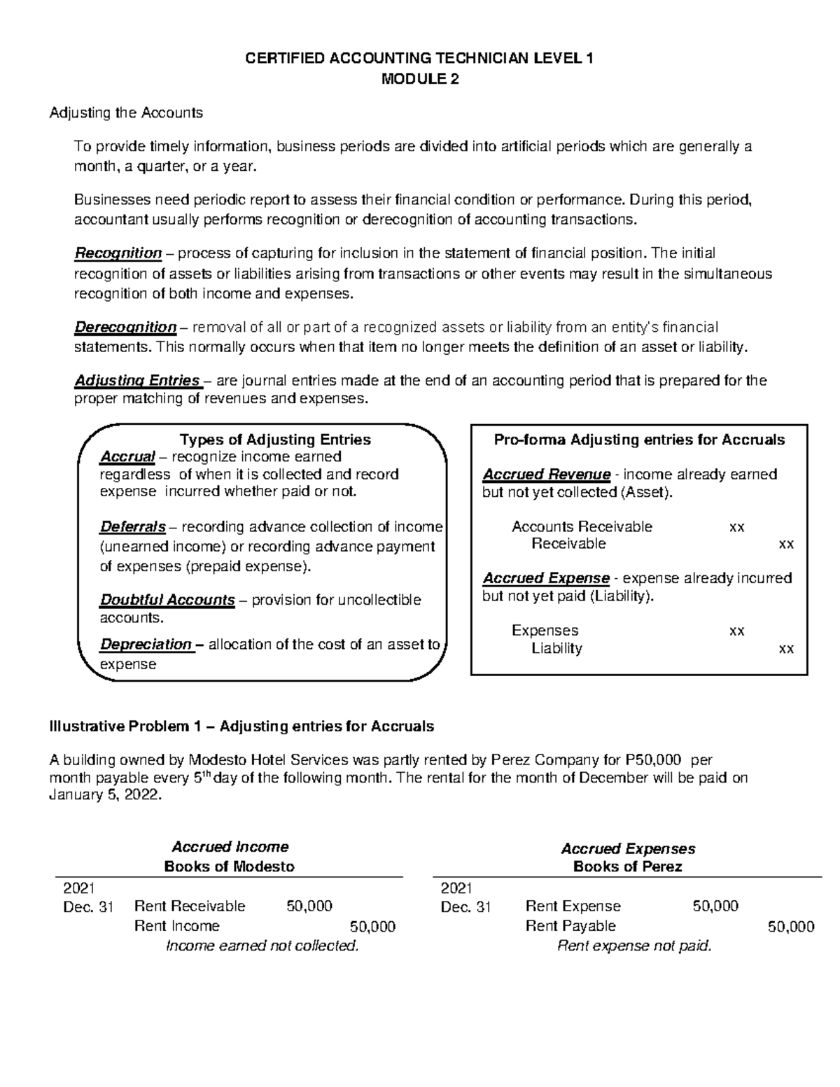 SAS Certified Accounting Technician Level 1 Module 2 - Pro-forma ...