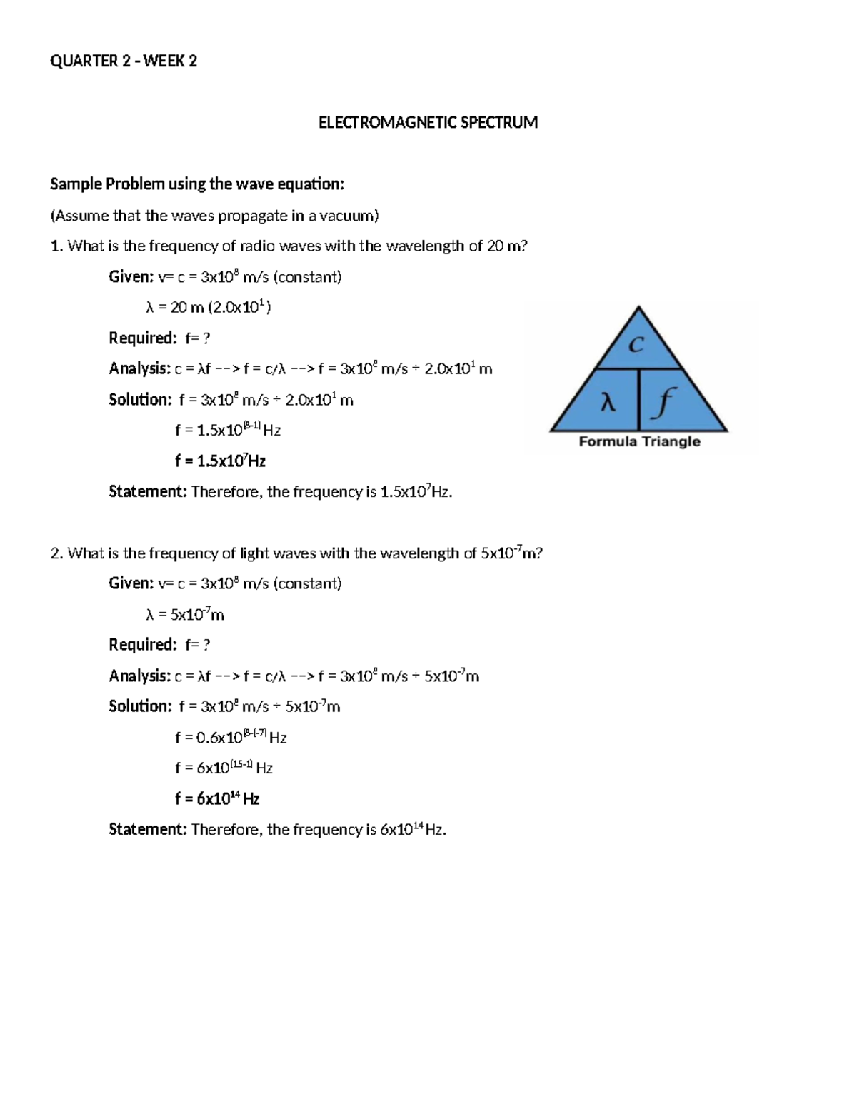 Electromagnetic- Spectrum - QUARTER 2 - WEEK 2 ELECTROMAGNETIC SPECTRUM ...
